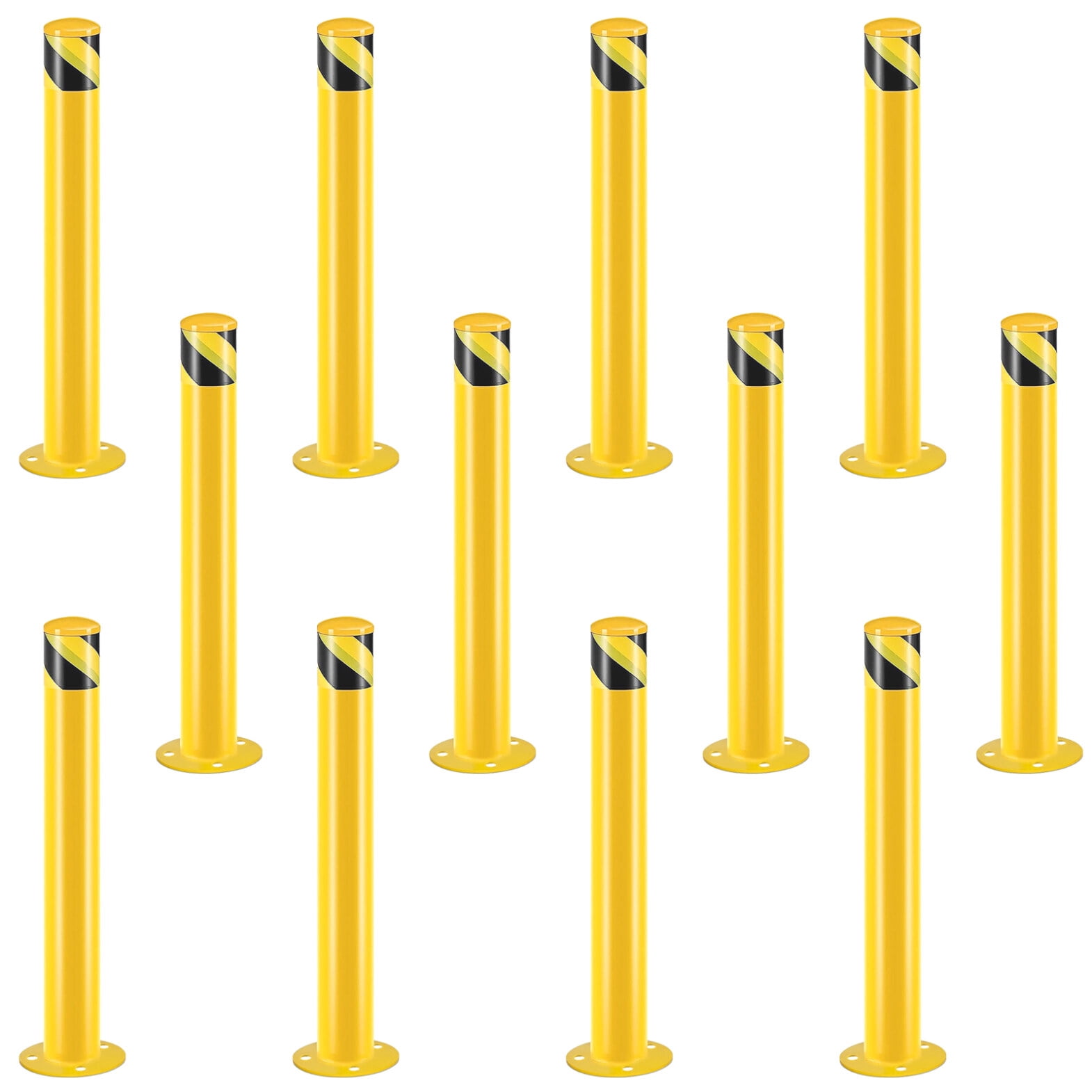Safety Bollard Post, 36 Inch Height Steel Bollards, 3.5 Inch Diameter ...