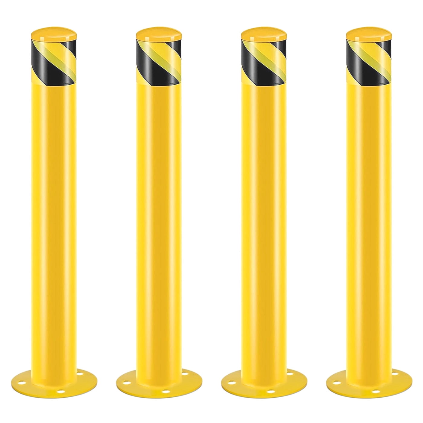 4 Pieces Safety Bollard, 3.5''x42'' Steel Bollard Post with 40 Anchor ...