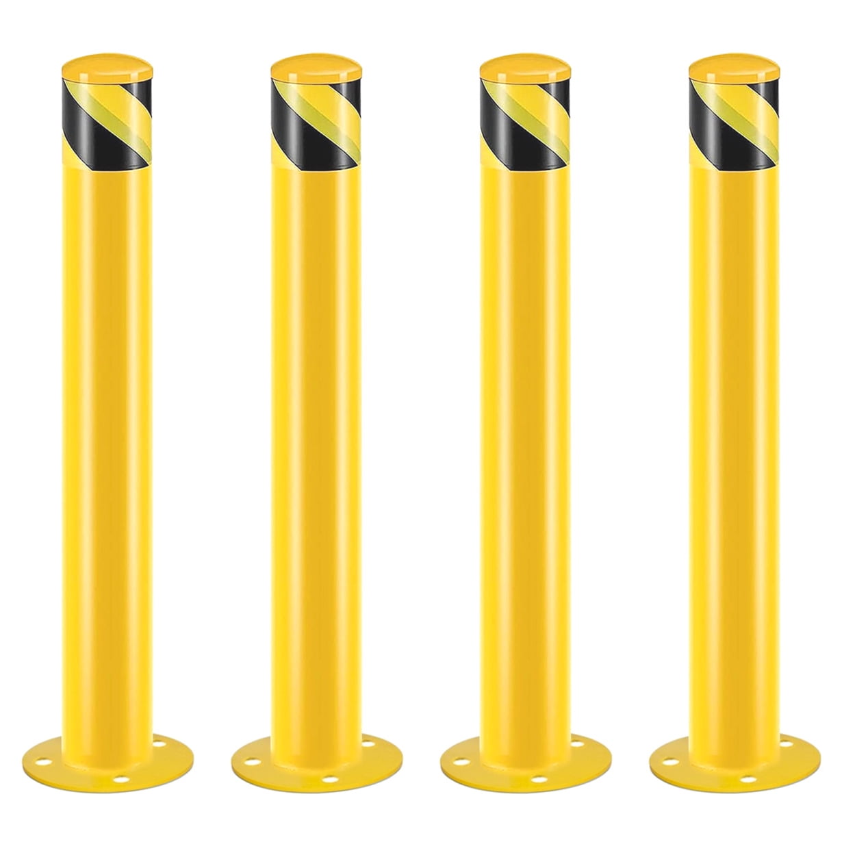 4 Pieces Safety Bollard, 3''x42'' Steel Bollard Post with 40 Anchor ...