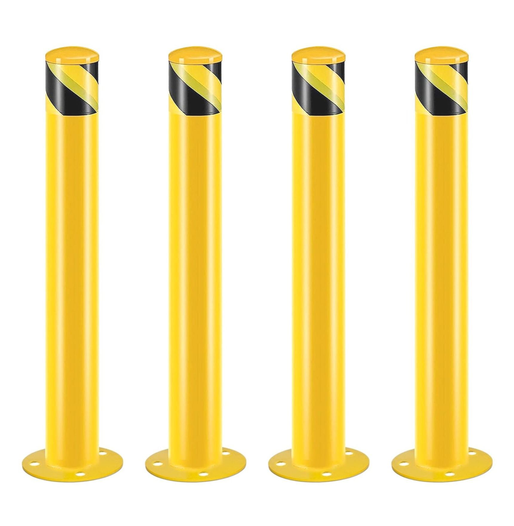 Safety Bollard Posts - 36/42 Inch Steel Bollards, 3.5 Inch Diameter ...