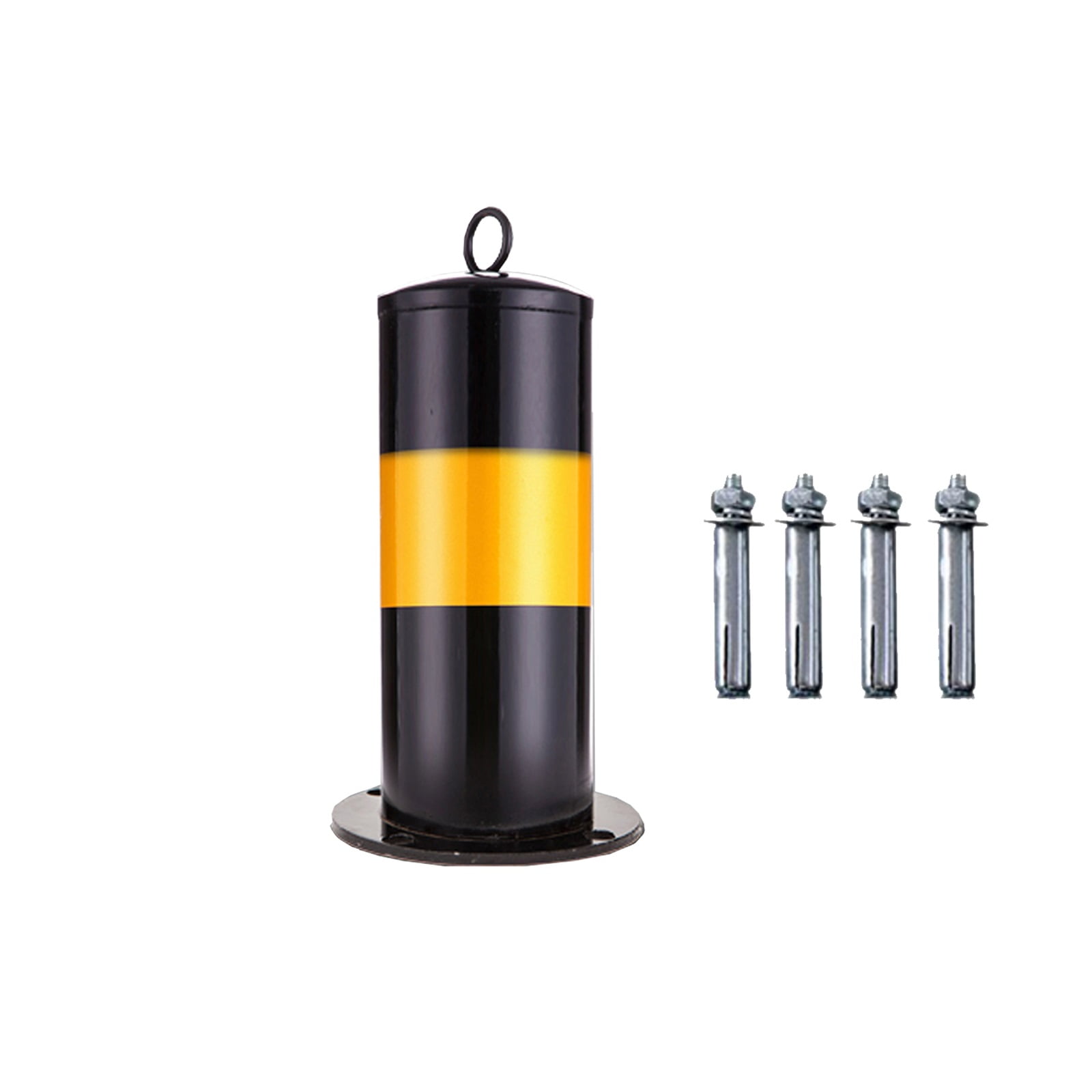 Safety Bollard, Yellow Safety Steel Bollard Post, 4.5 Inch Diameter Parking Bollard, Steel ...
