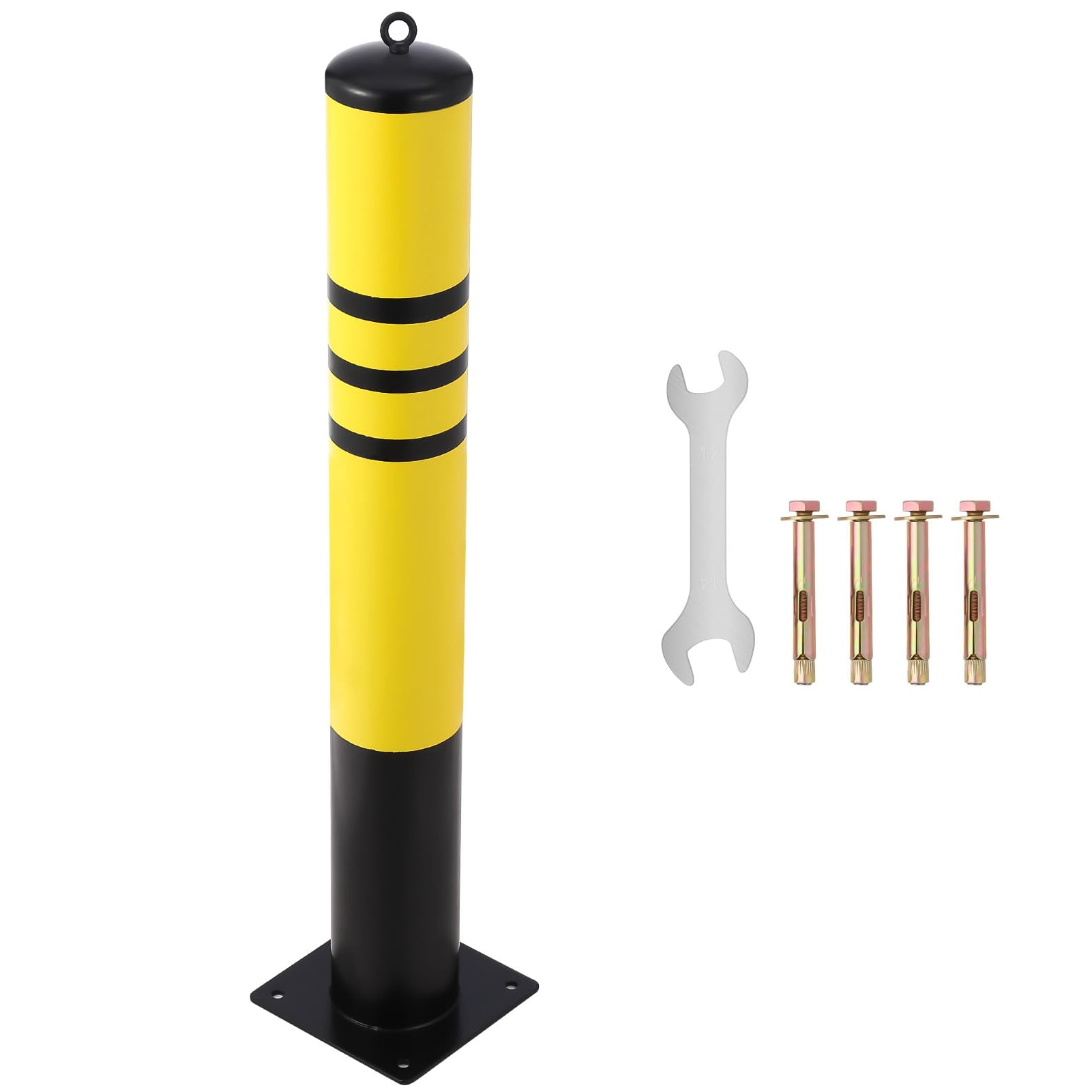 Safety Bollards, 36inch Height Bollard Post, 4.5 Inch Diameter Steel ...