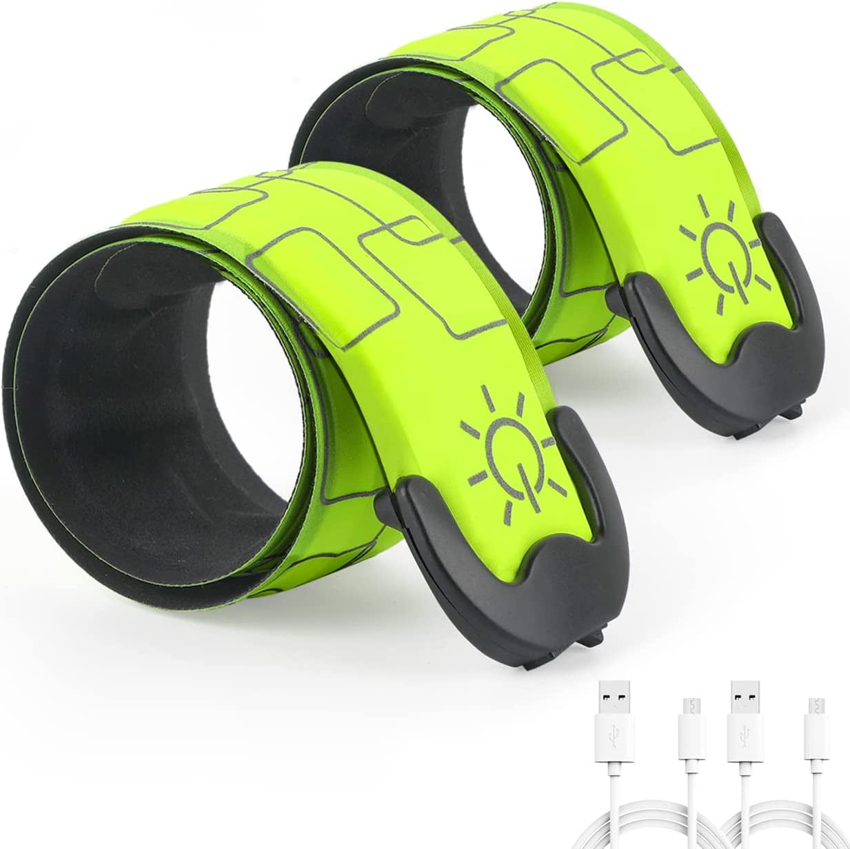 Safety Bracelets. LED Slap Armband Kids Walking at Night Safe LED Light ...