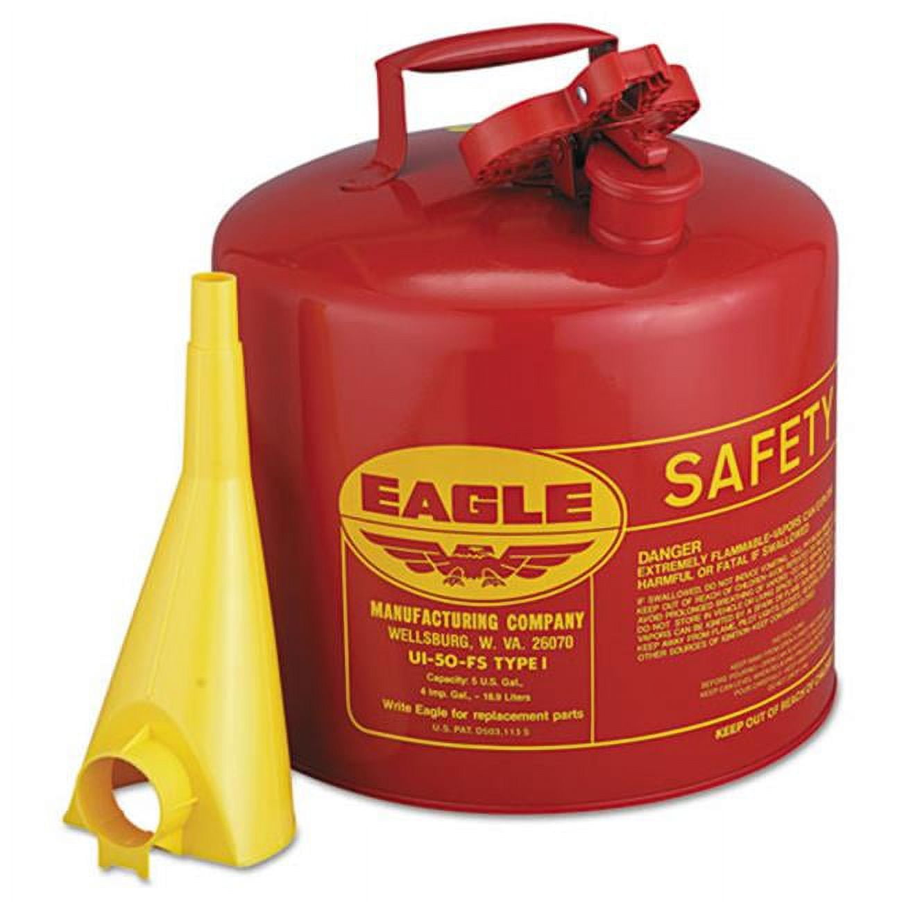 Safety Can - Type I - 5 Gallon - Red - With F-15 Funnel - Walmart.com