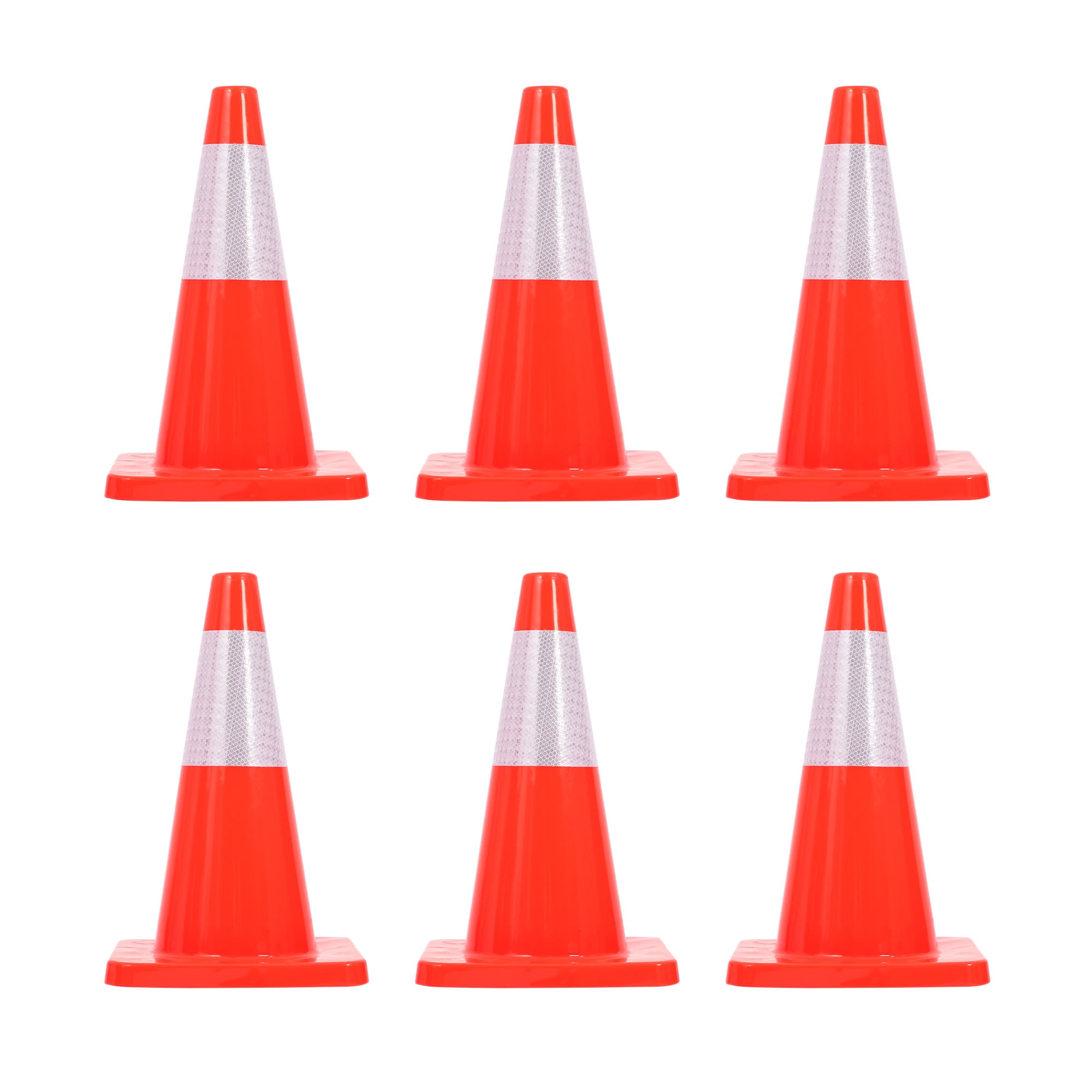 Safety Cones 18 in,PVC Orange Traffic Cone with Reflective Collar Used ...