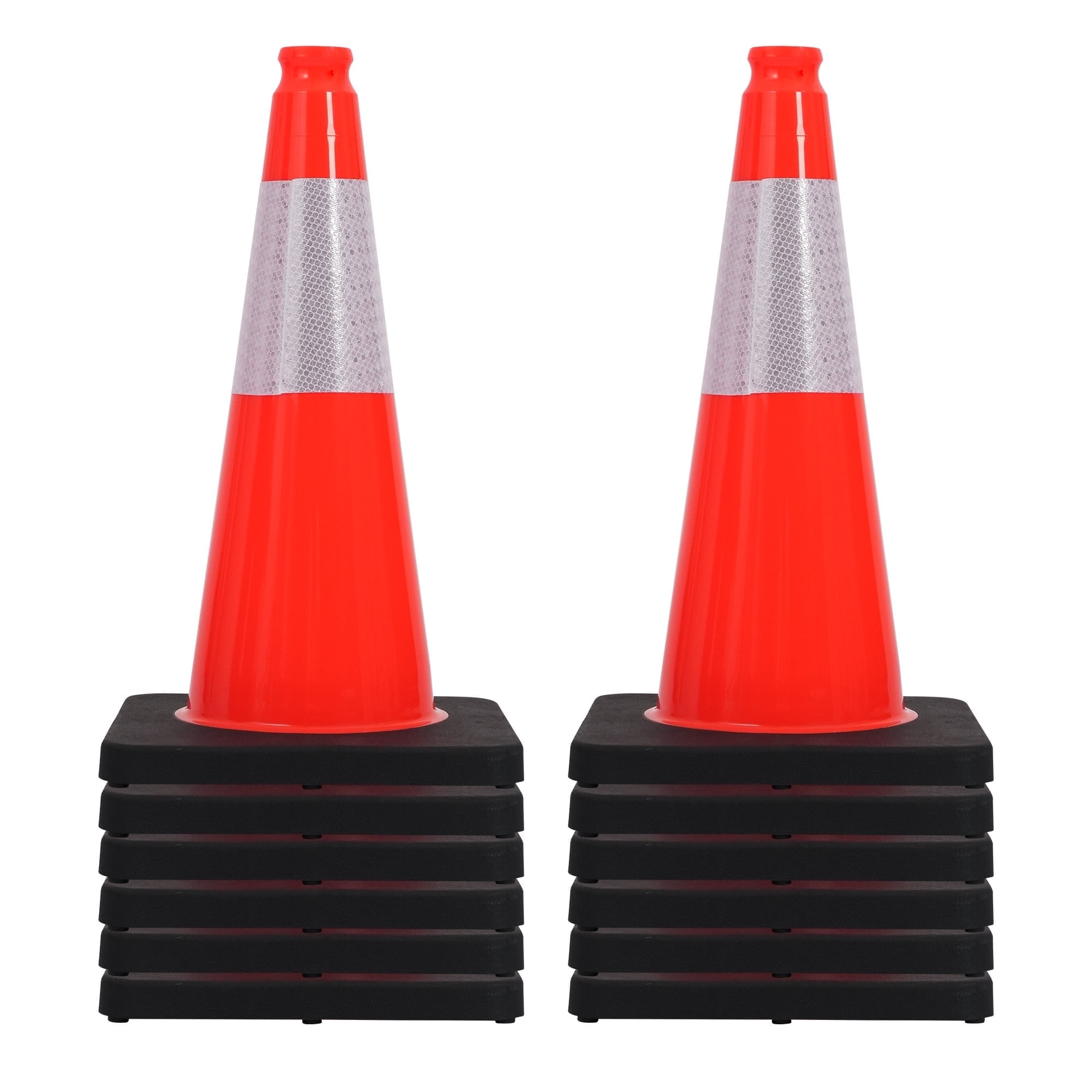 Safety Cones 20 in,PVC Orange Traffic Cone with Reflective Collar Used ...