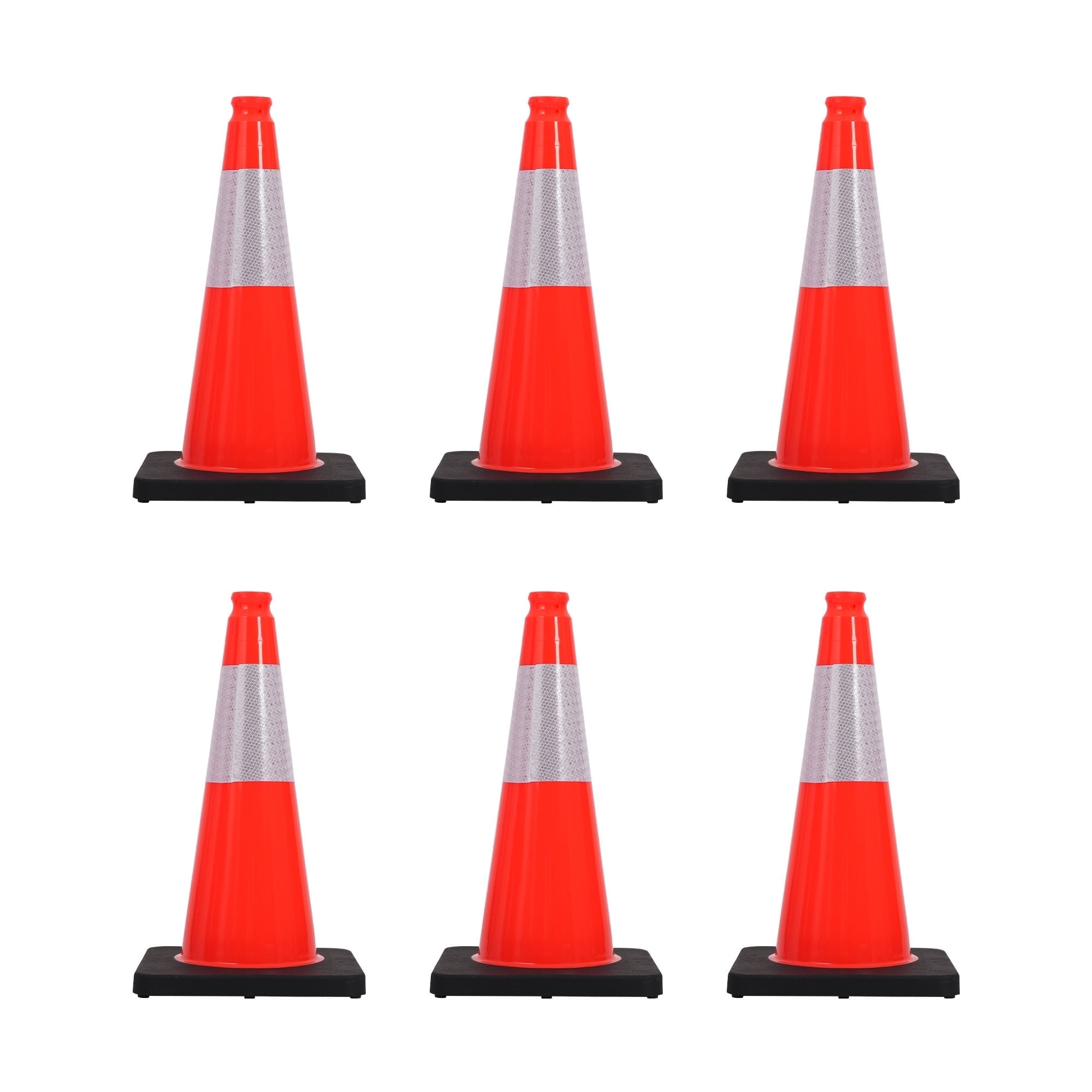 Safety Cones 20 in,PVC Orange Traffic Cone with Reflective Collar Used ...