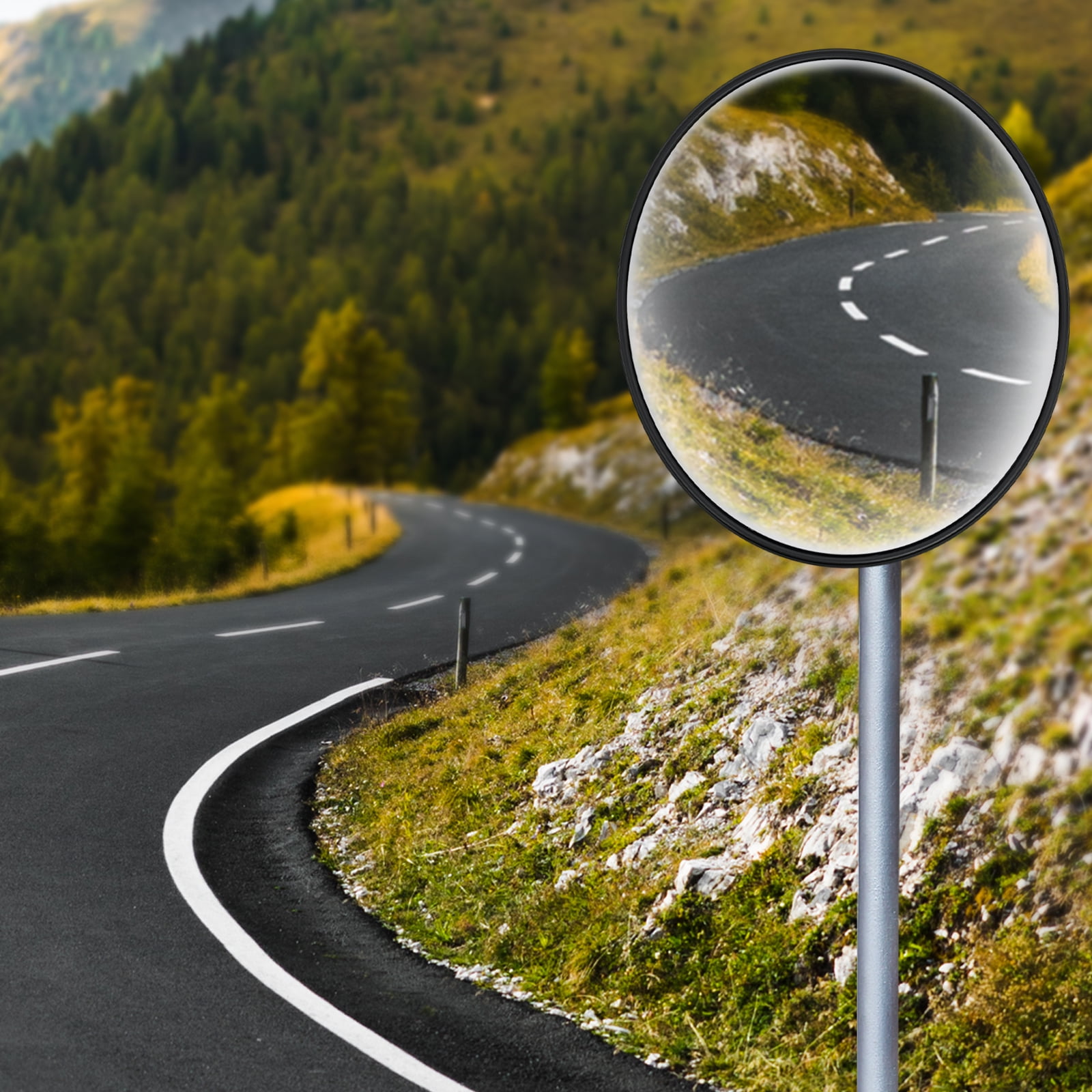 Safety Convex Mirror Traffic Mirror 230 °Wide Angle Curved Safety ...