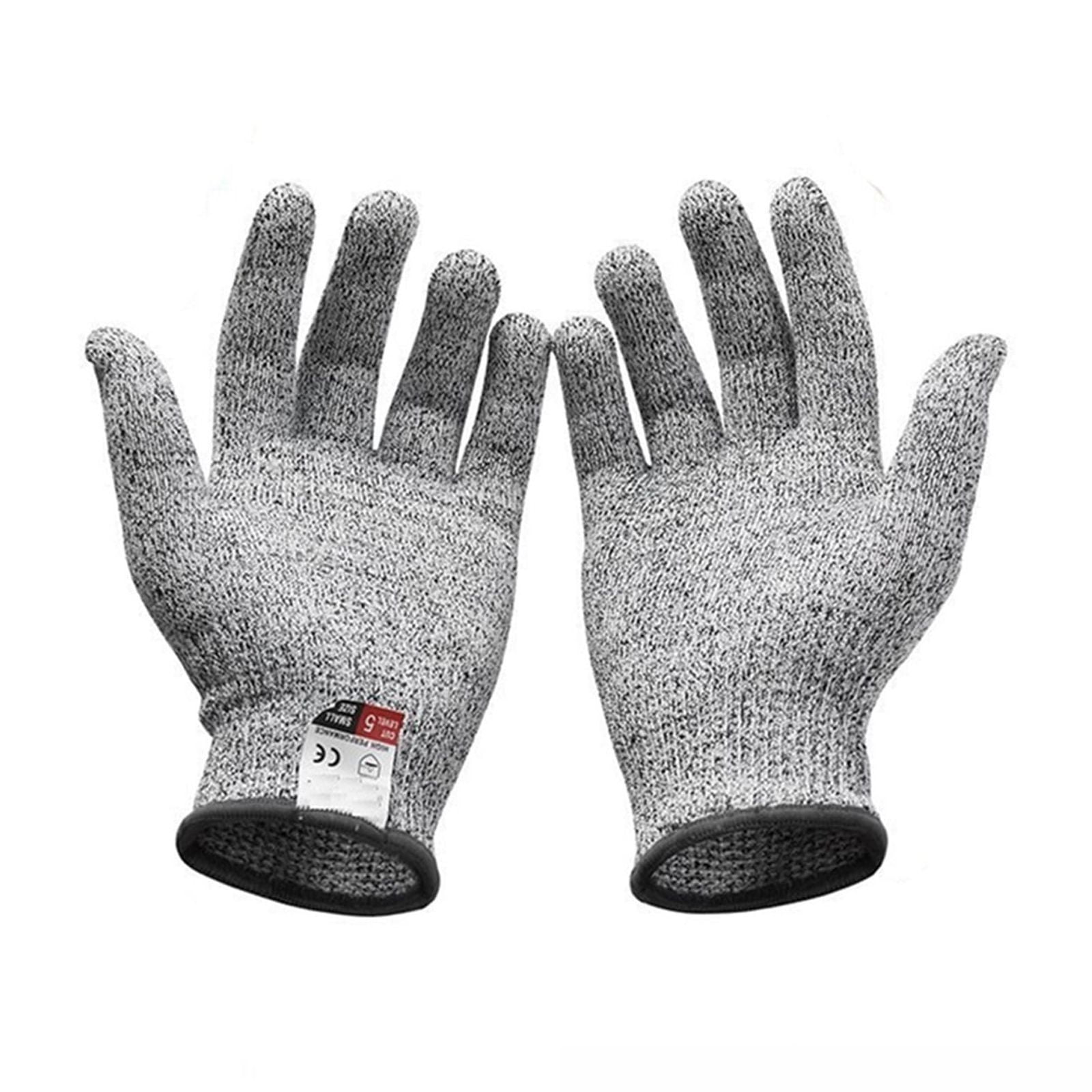 Safety Cut-Resistant Gloves Anti Cut Proof Grey Anti-Cut Level Work Garden Butcher Magic ...