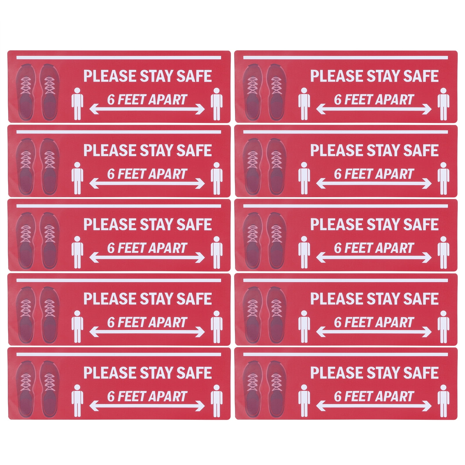 Safety Distance Sign, 2-Pack Adhesive Vinyl Decals for Store, Hospital ...
