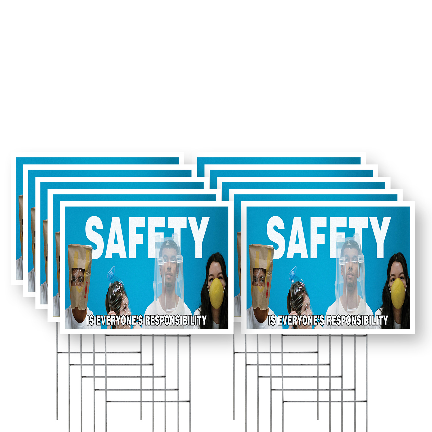 Safety Is Everyone's Responsibility Yard Sign 10 Pack of 18 Inch x 24 ...
