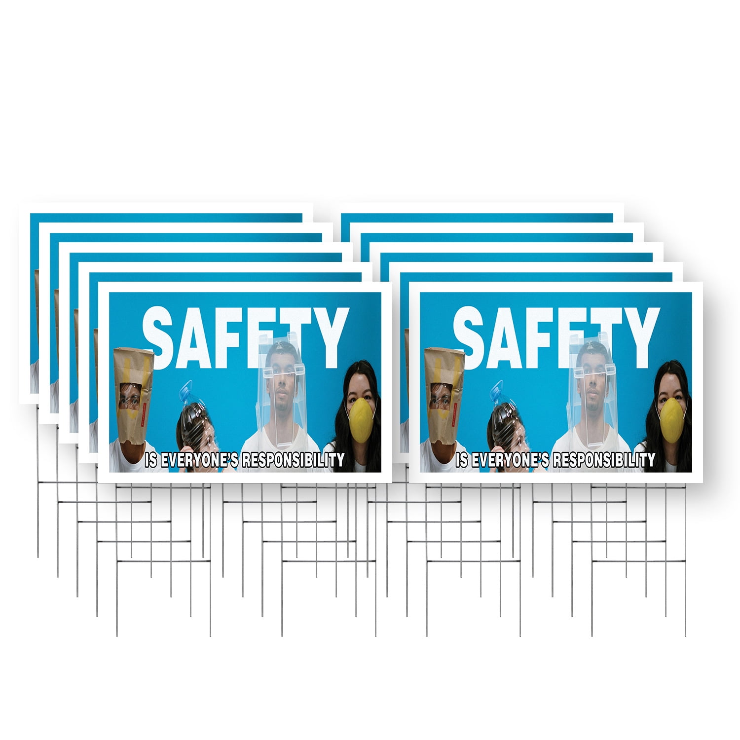 Safety Is Everyone's Responsibility Yard Sign 10 Pack of 24 Inch x 36 ...