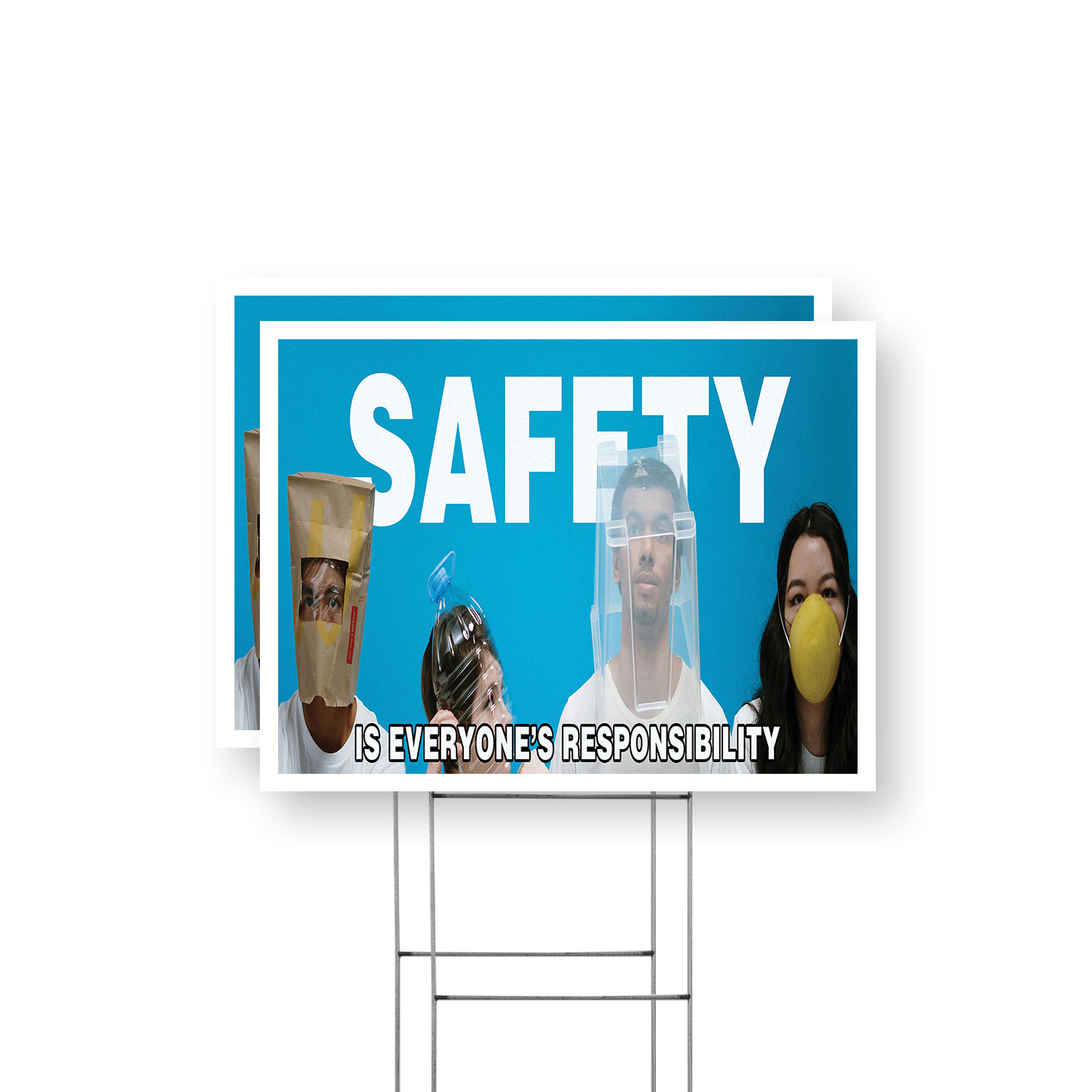 Safety Is Everyone's Responsibility Yard Sign 2 Pack of 12 Inch x 16 Inch Double Sided ...