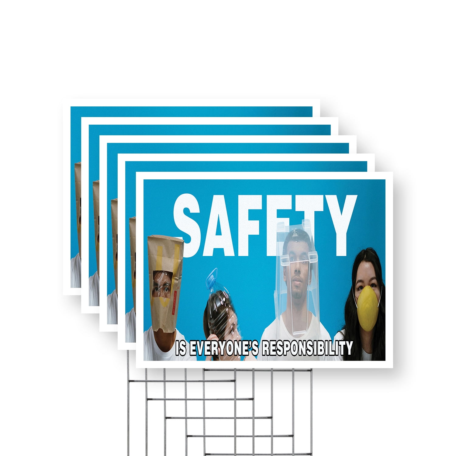 Safety Is Everyone's Responsibility Yard Sign 5 Pack of 18 Inch x 24 ...