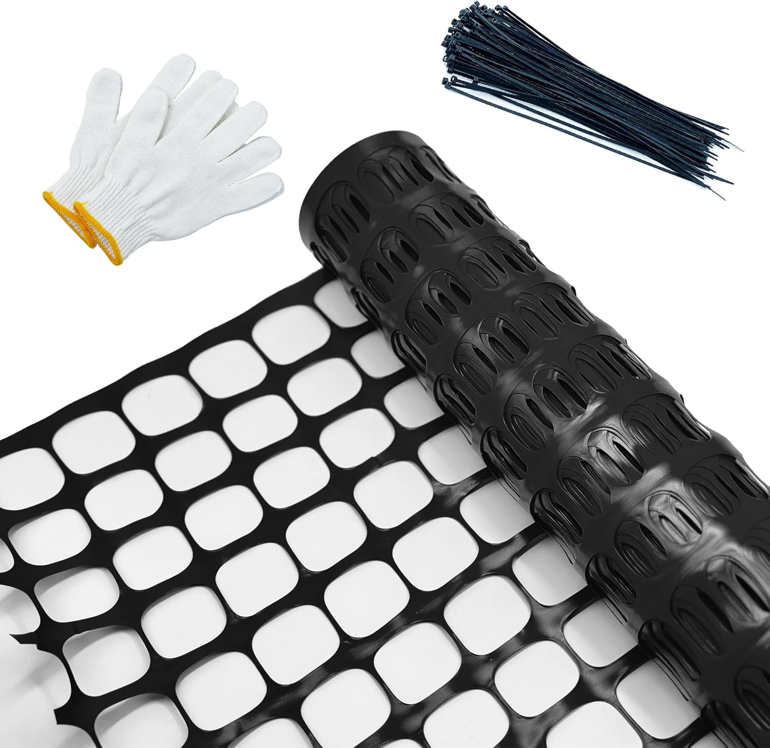 Safety Fence Garden Netting Roll 4 X 100 Feet with Zip Ties, Temporary ...