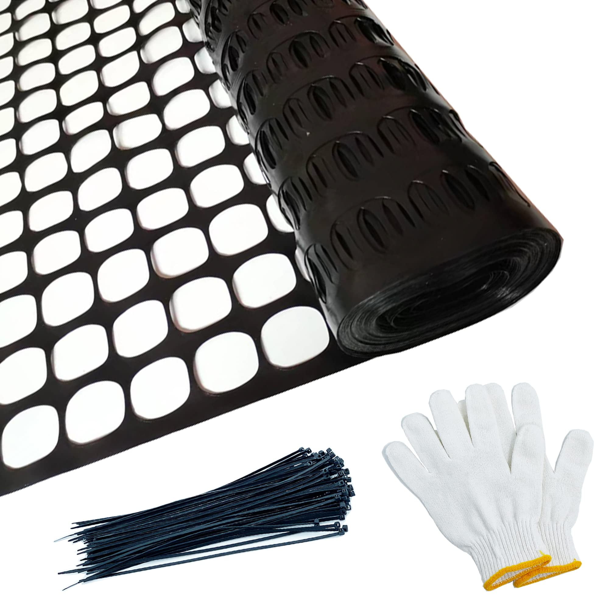 Safety Fence Plastic Mesh Fencing Roll, 4'x100' Feet 1 Roll with 100 ...