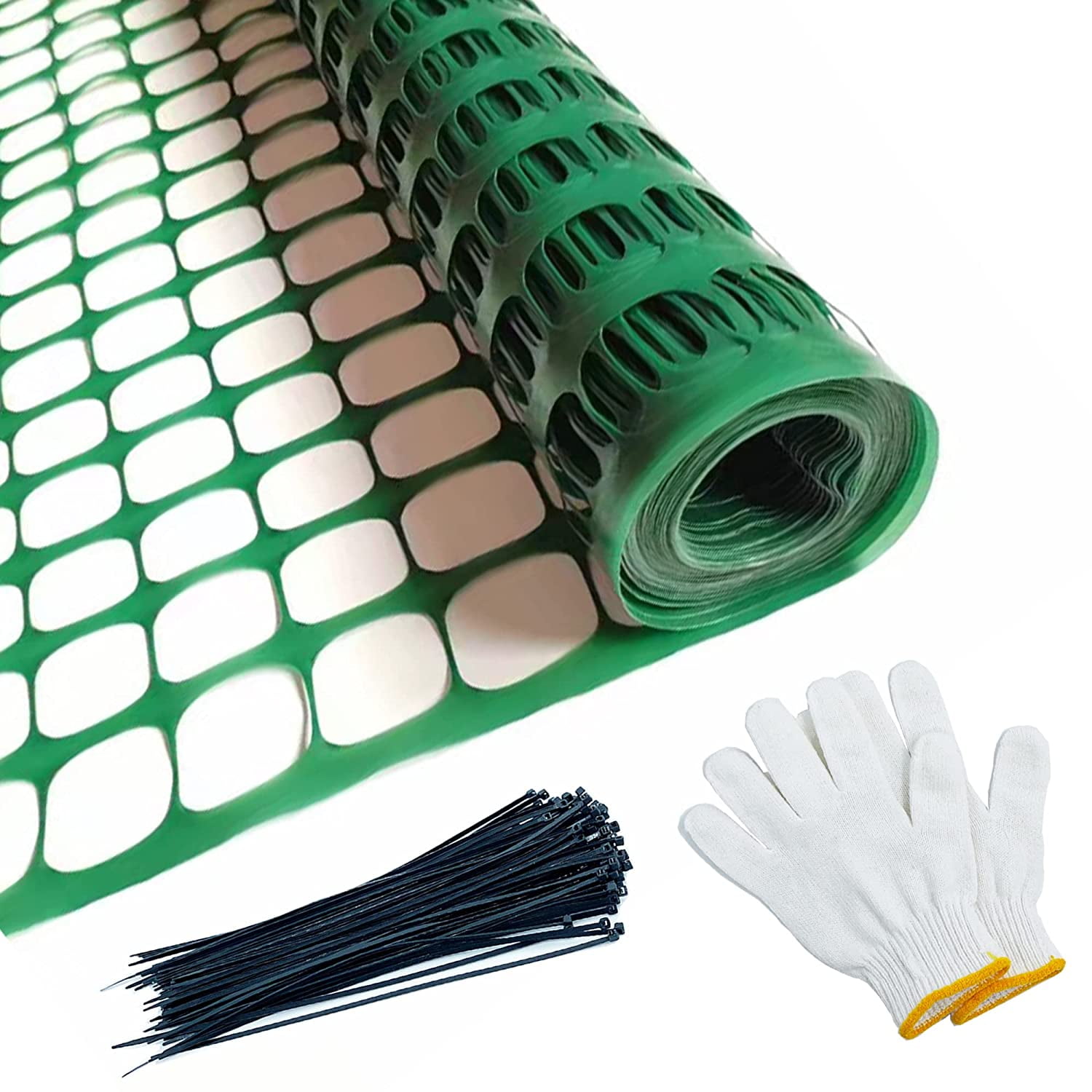 Safety Fence Plastic Mesh Fencing Roll, 4'x100' Feet 1 Roll with 100 ...