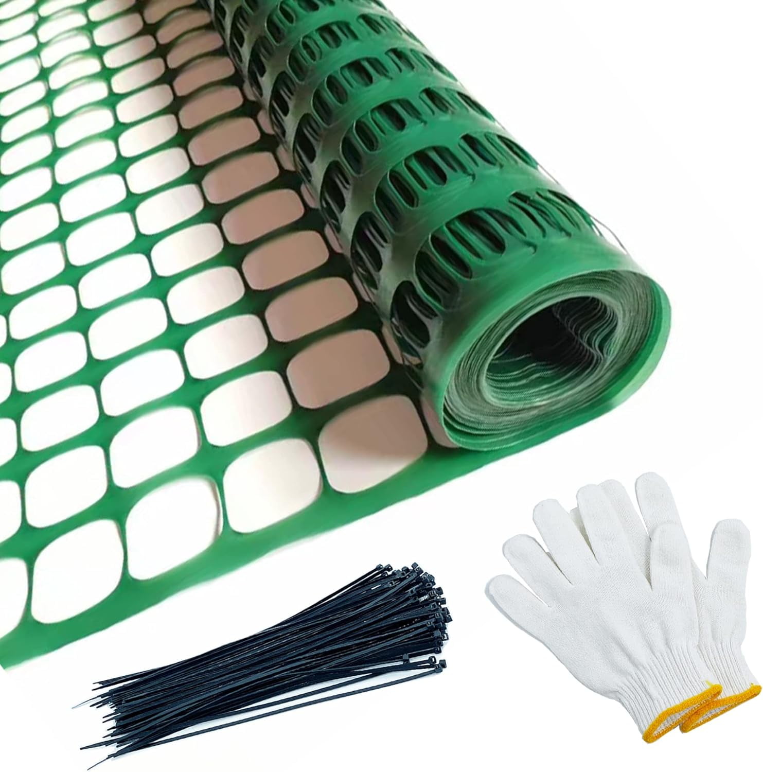 Safety Fence Plastic Mesh Fencing Roll, 4'x100' Feet 1 Roll with 100 ...
