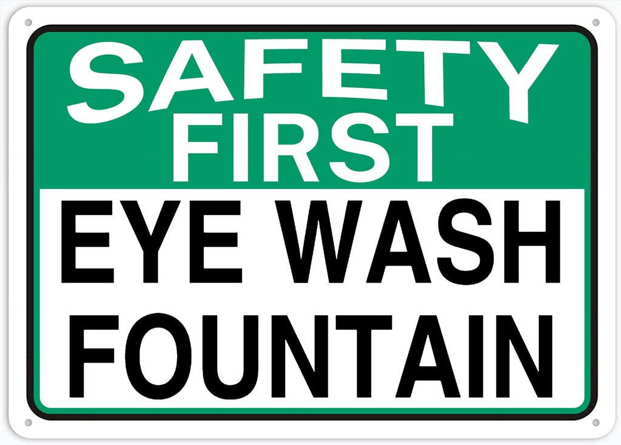 Safety First Eye Wash Fountain Metal Tin Signs 12X8 Inch For Shop Yard ...