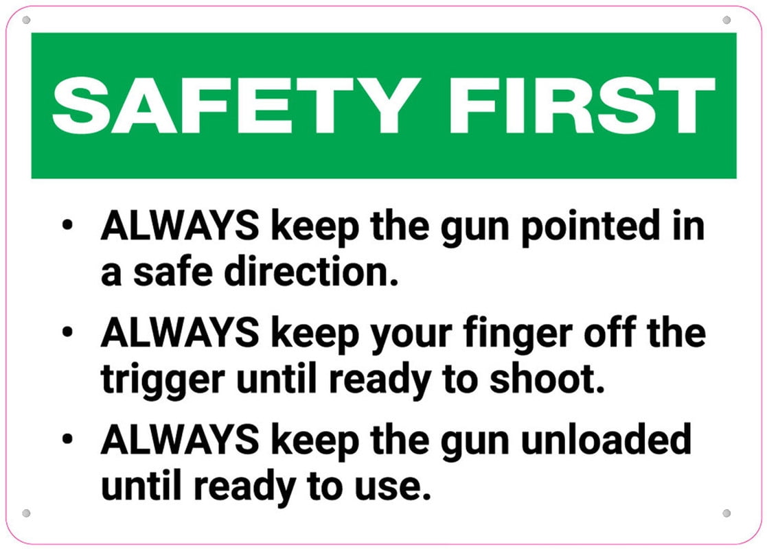 Safety First Gun Range Rules And Safety Sign 8 X 12 Inches Rust Free ...