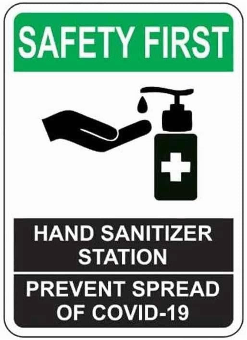 Safety First Hand Sanitizer Safetys & Signals Warning Signs Metal Tin ...