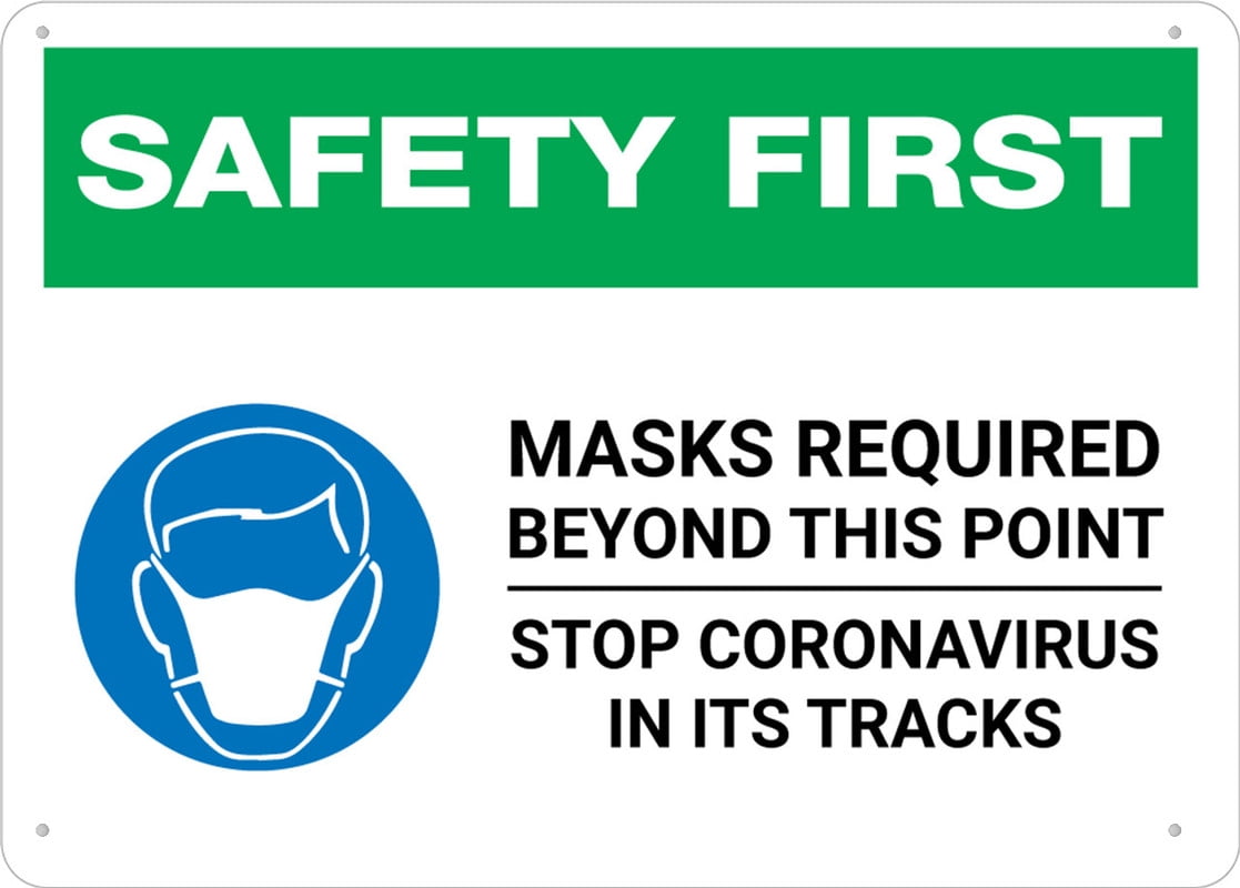 Safety First Mask Required Beyond This Point Stop Coronavirus Sign ...