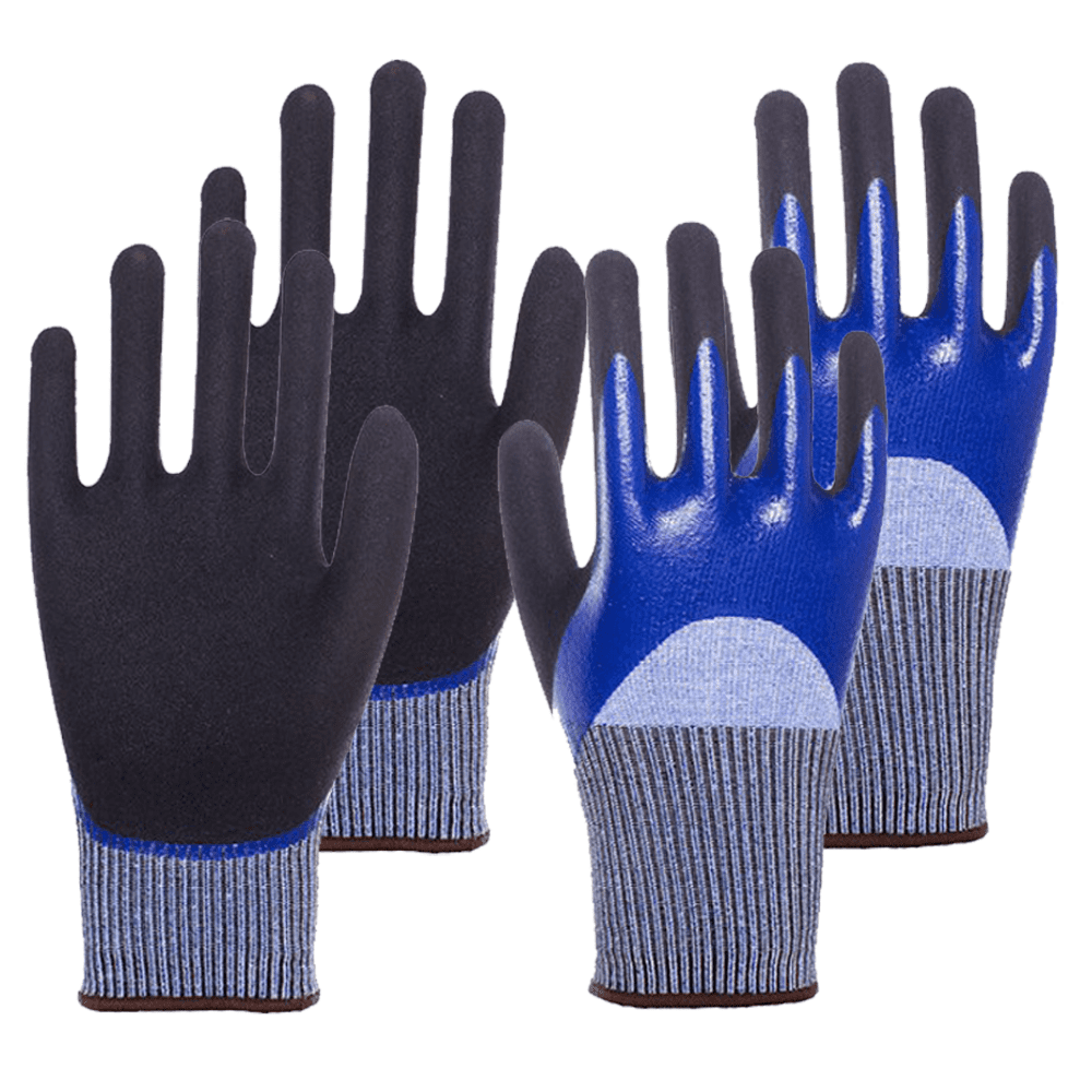 Safety First Protective Gloves, Sandy Nitrile Exterior Coating ...