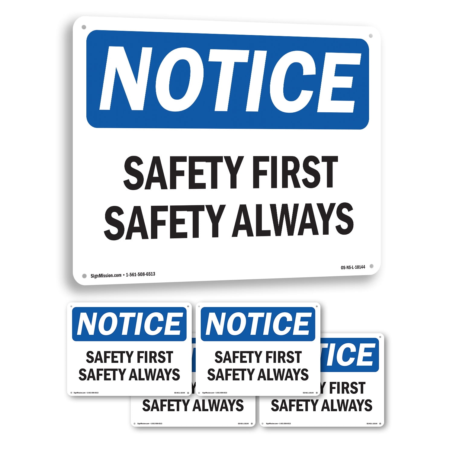 Safety First Safety Always OSHA Notice Aluminum Sign 24 Inch x 18 Inch ...