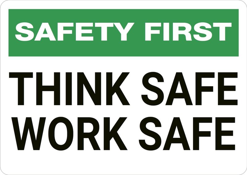 Safety First Think Safe Work Safe Retro Aluminum Sign Metal Tin Sign ...