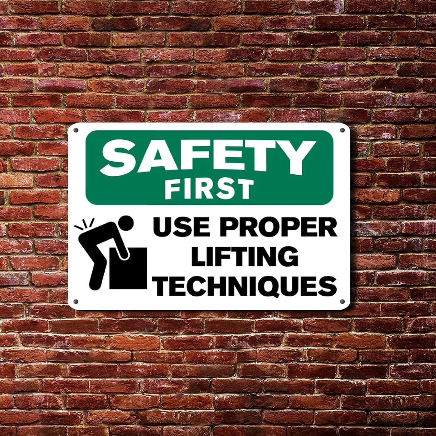 Safety First Use Proper Lifting Techniques Metal Sign Warning Metal Tin ...