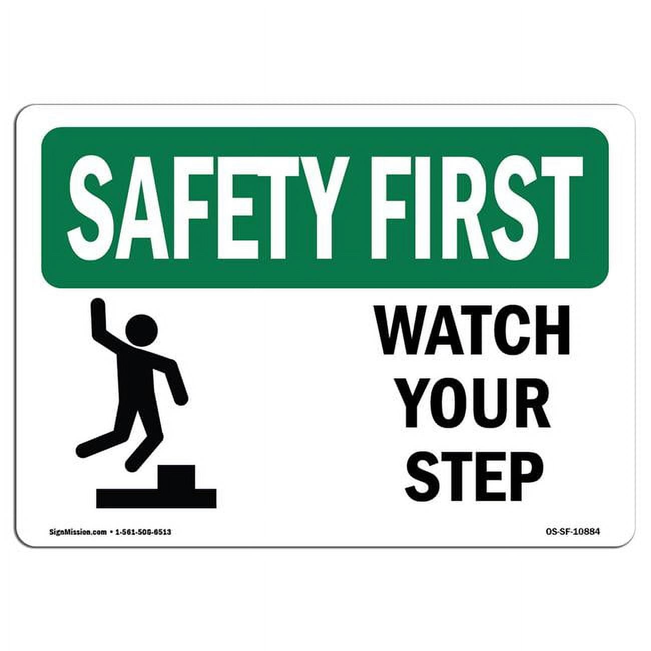 Safety First Watch Your Step OSHA Decal Sign - Walmart.com