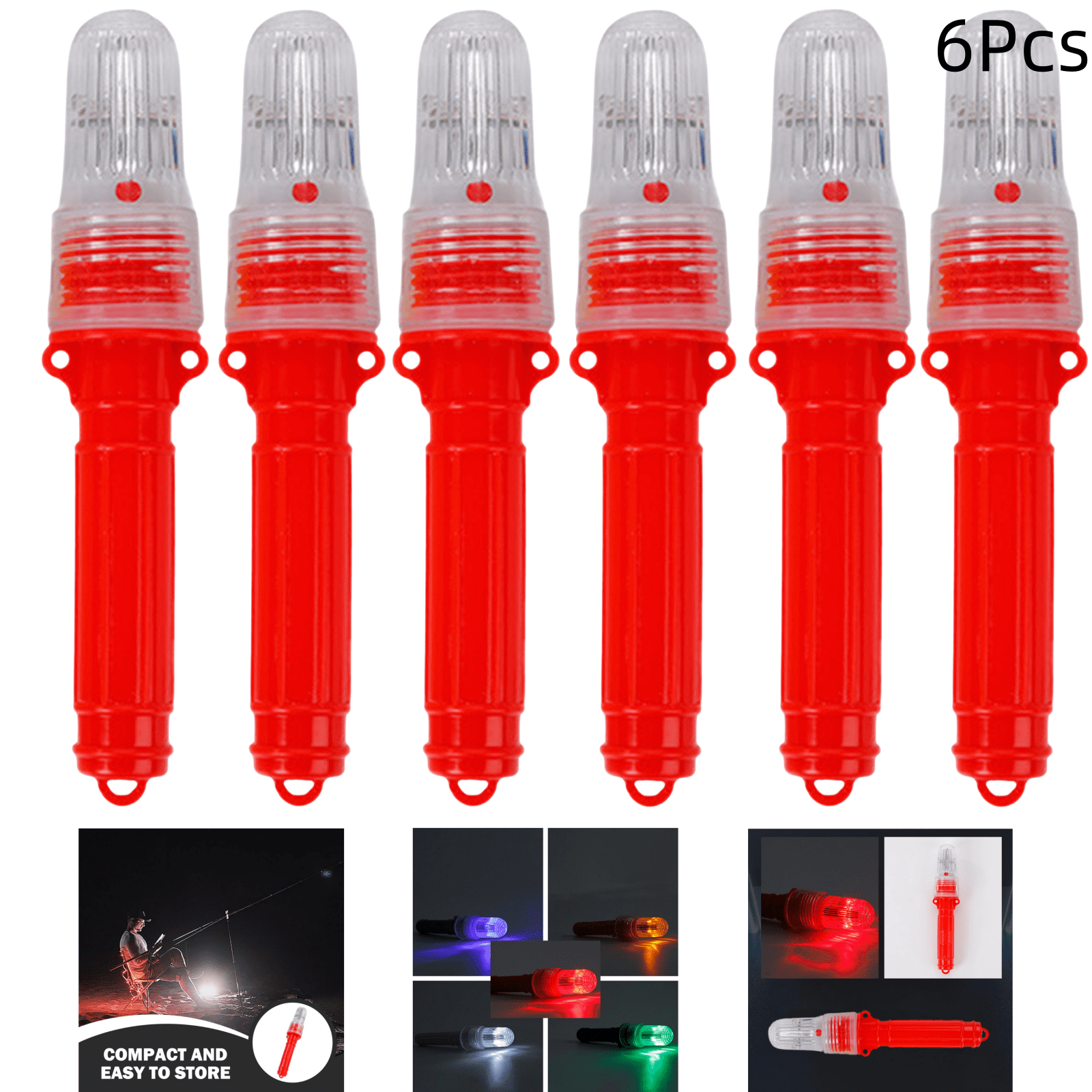 L-summer Marine Signal Flares, Waterproof Emergency Kit, Red, 6Pcs ...