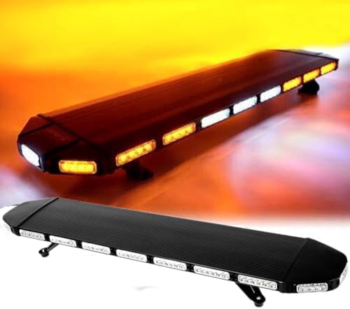 Safety Flashing 108 LED Amber White Emergency Light Bar - 47'' Strobe ...