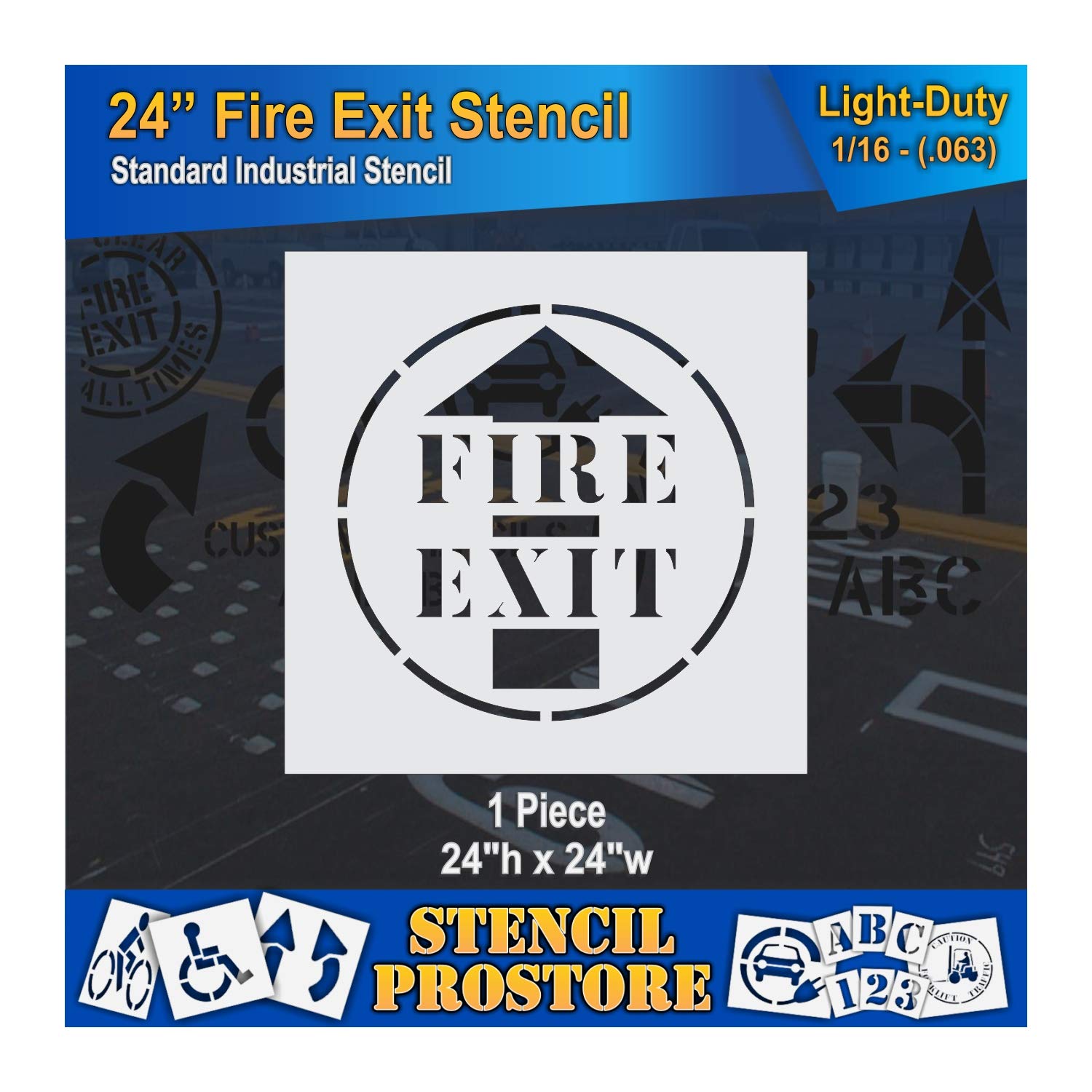 Safety Floor Marking Stencil - 24 inch FIRE EXIT Stencil - 24'' x 24 ...