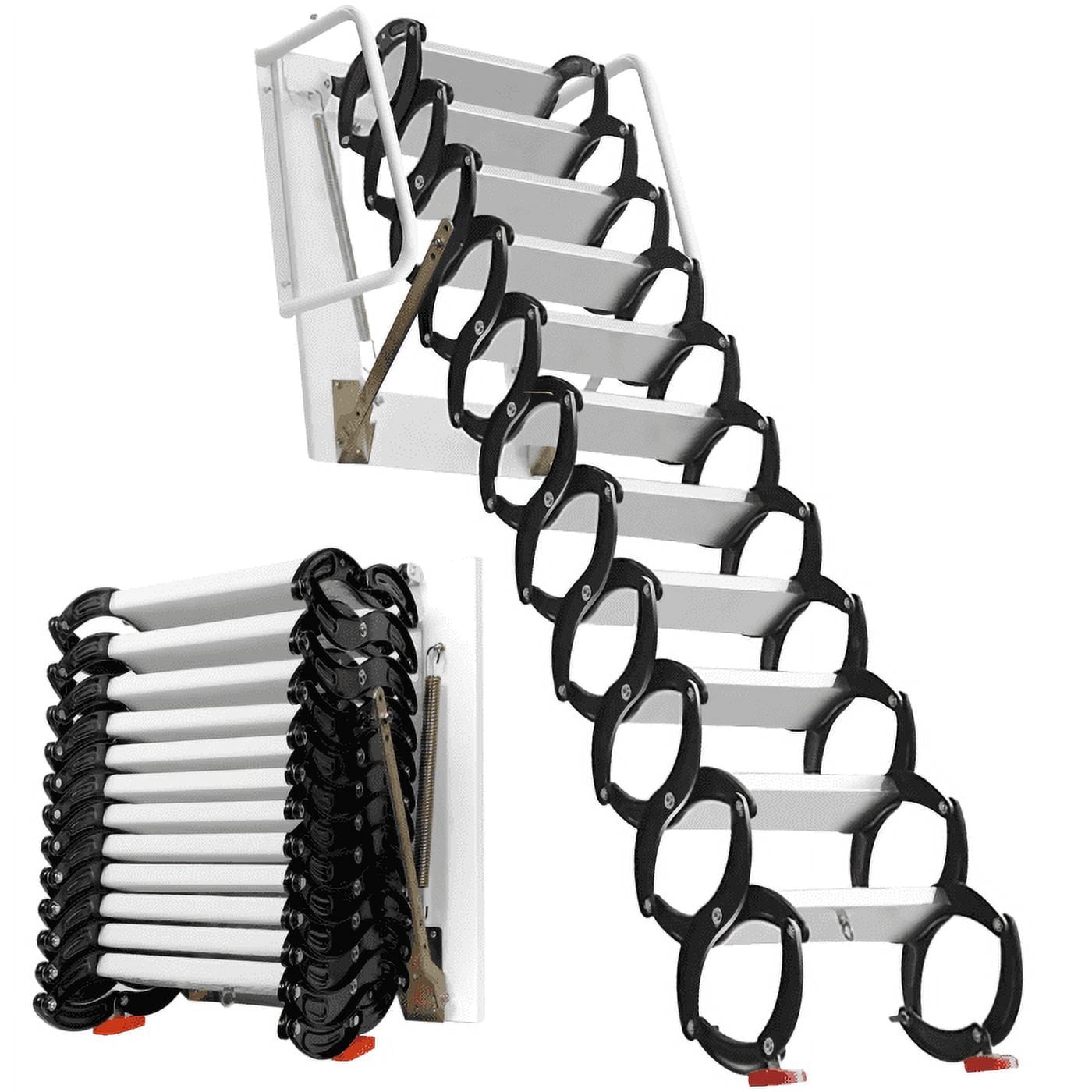 Safety-Focused Attic Stairs, Anti-Slip Rubber Feet, Reinforced Mg-Al ...
