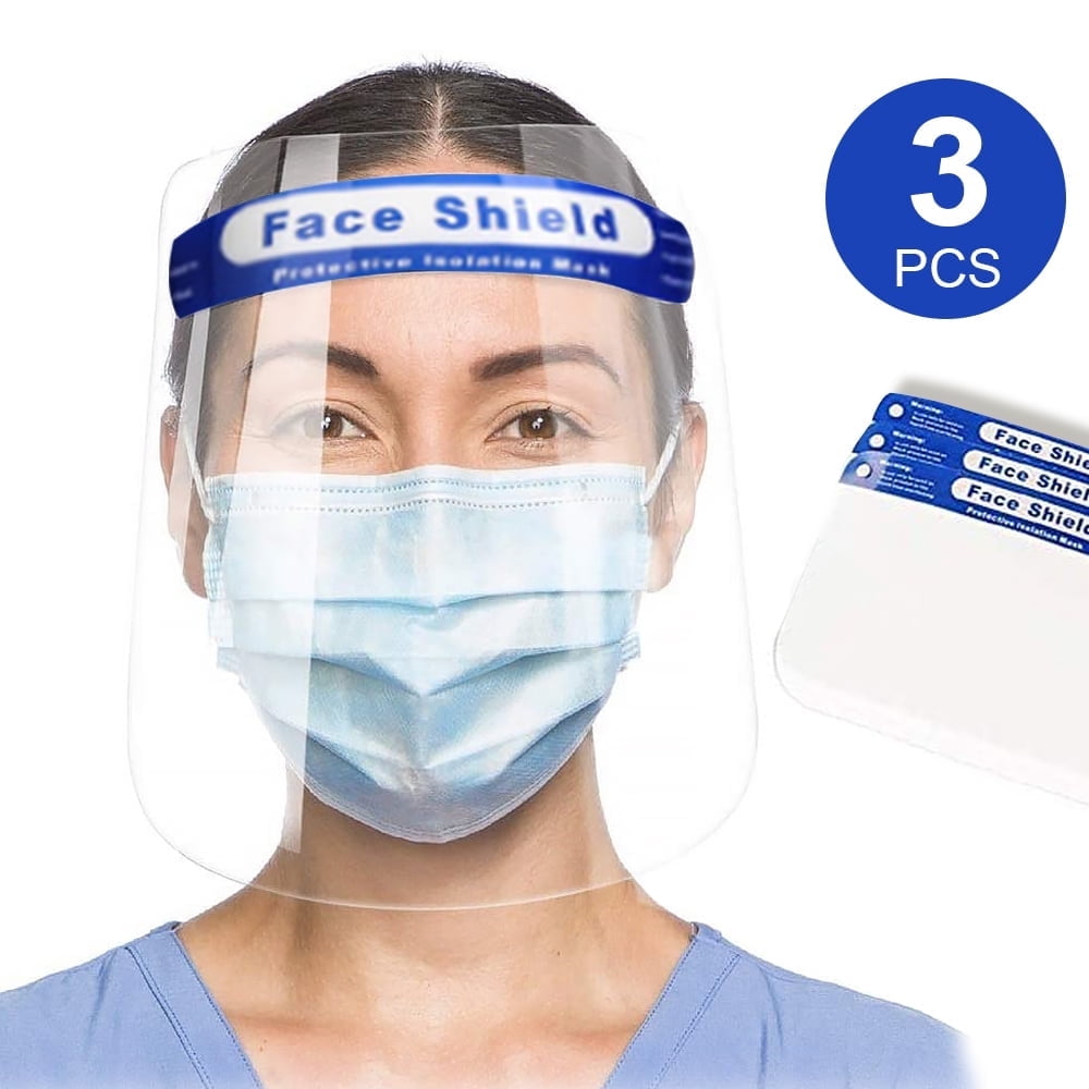 3PCS Safety Full Face Shield Reusable Washable Protection Cover Mask ...