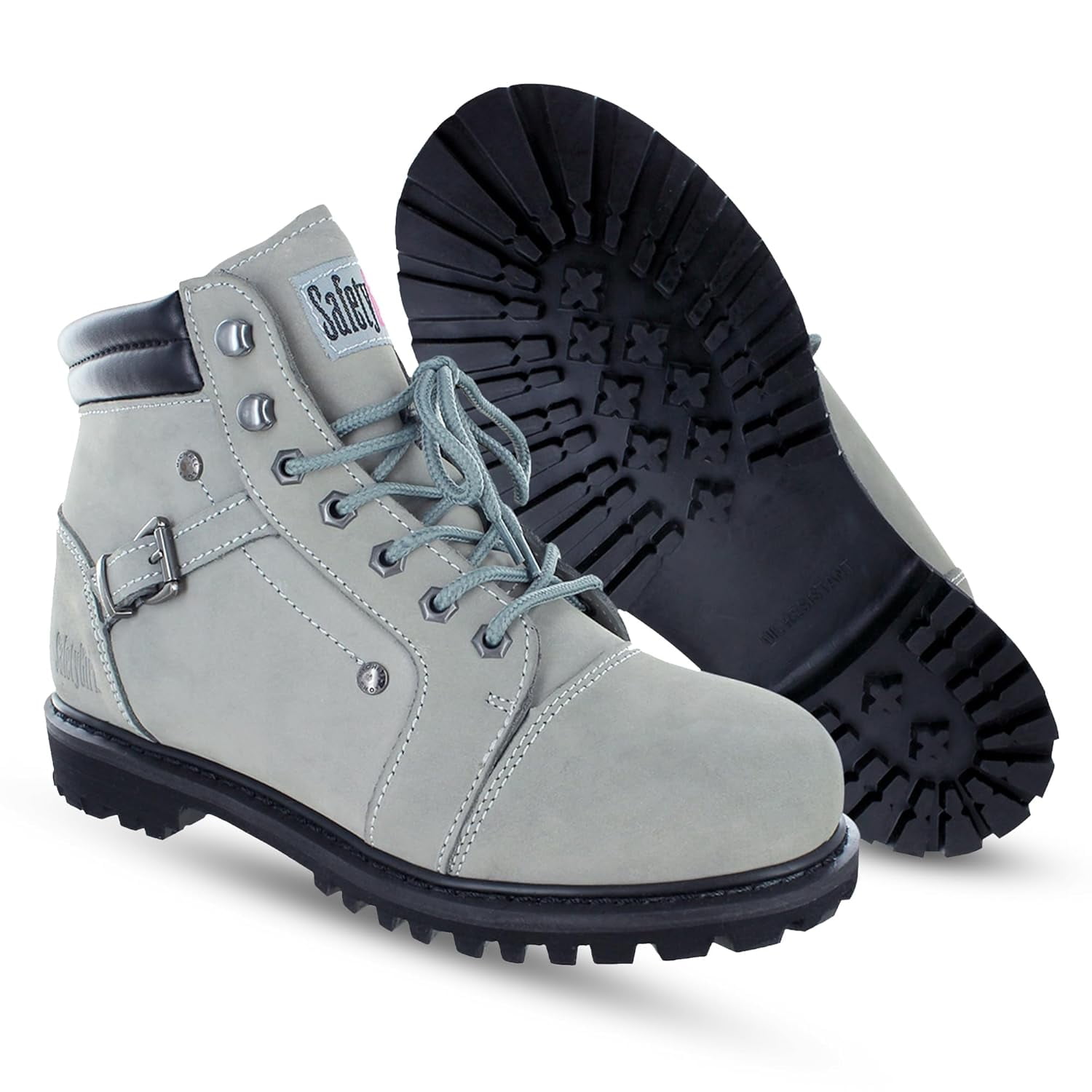 Safety Girl Steel Toe Boots for Women - Light Gray - 7.5M | Waterproof ...
