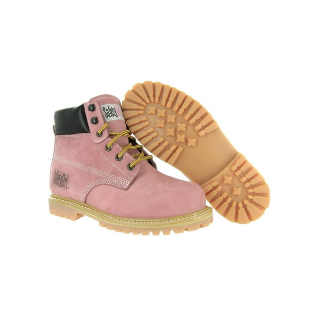 Safety Girl Waterproof Resistant Rubber Shoes, Women's Pink Steel Toe ...