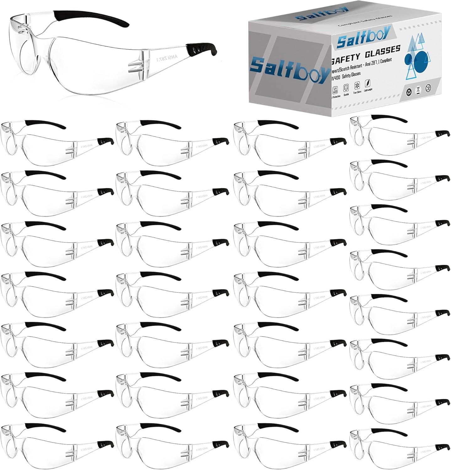 Safety Glasses Ansi Z87.1 Clear Safety Glasses Bulk Impact Resistant ...
