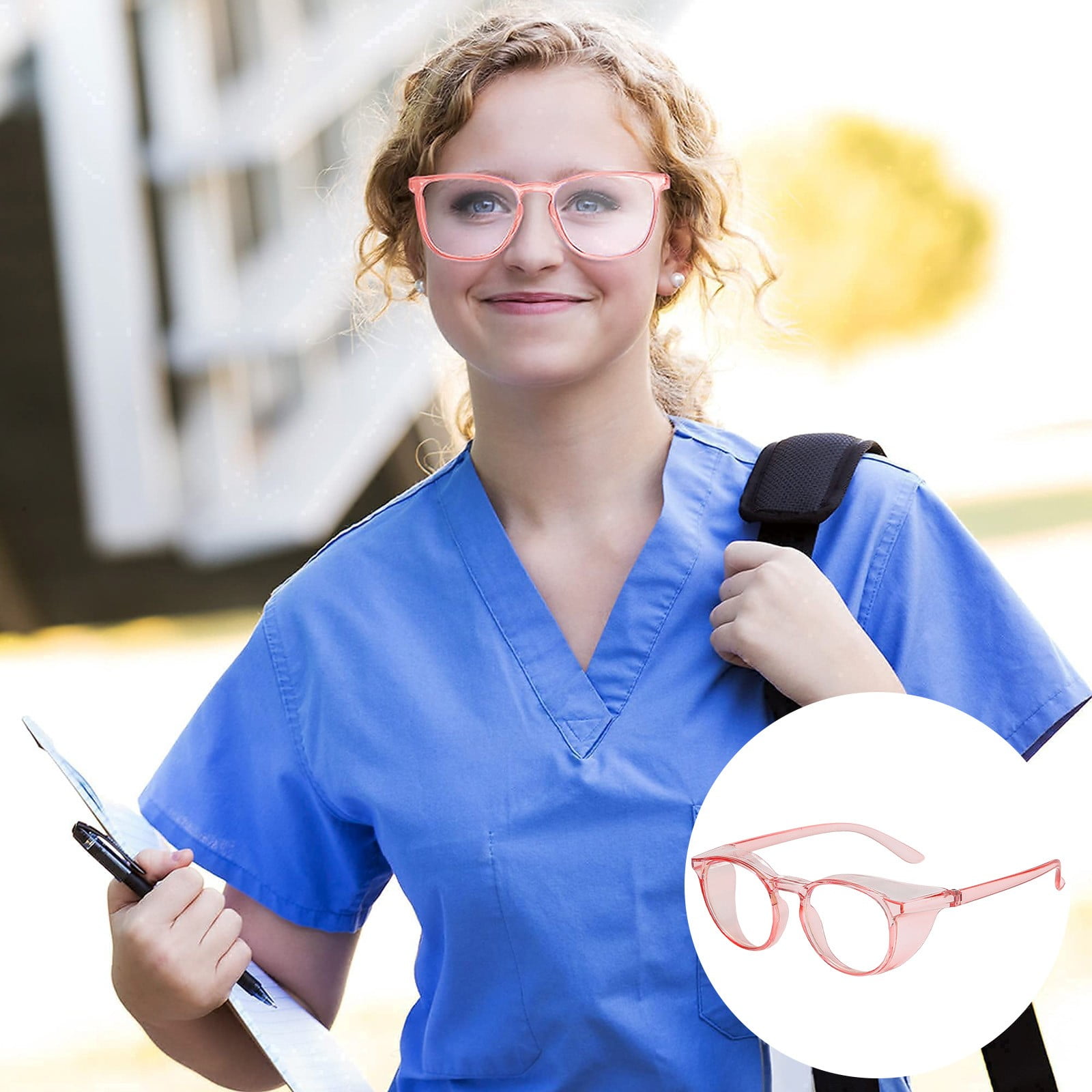 Safety Glasses Anti Fog & Scratch Resistant - Protective Eyewear Goggles for Nurses, Lab Work ...