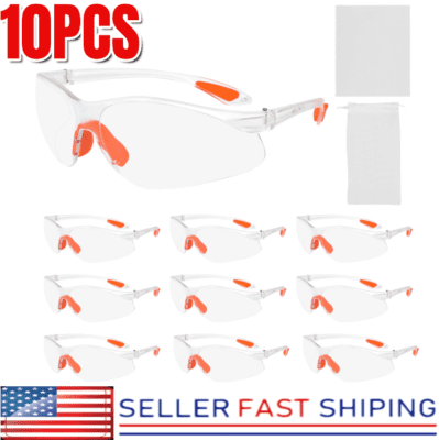 Safety Glasses, Work Safety Glasses, Transparent with Glasses Cloth and ...