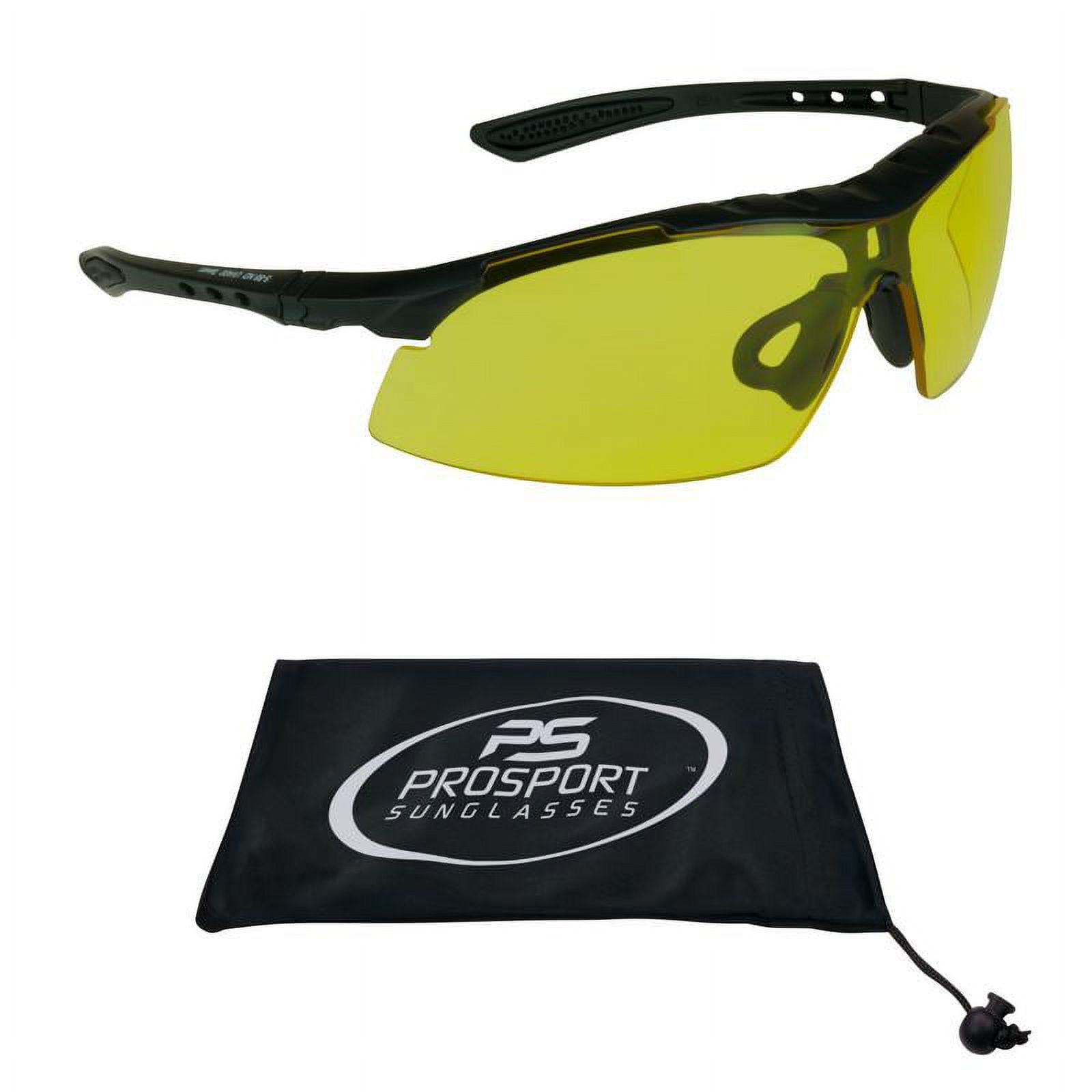 Safety Glasses Yellow Lens Foam Cushion Large Fit Night Riding Driving ...