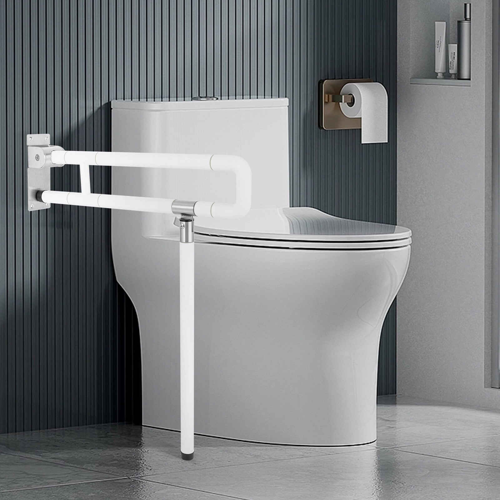 Safety Hand Rail Drop Down Fold Up Disabled Grab For Bath Bathroom ...