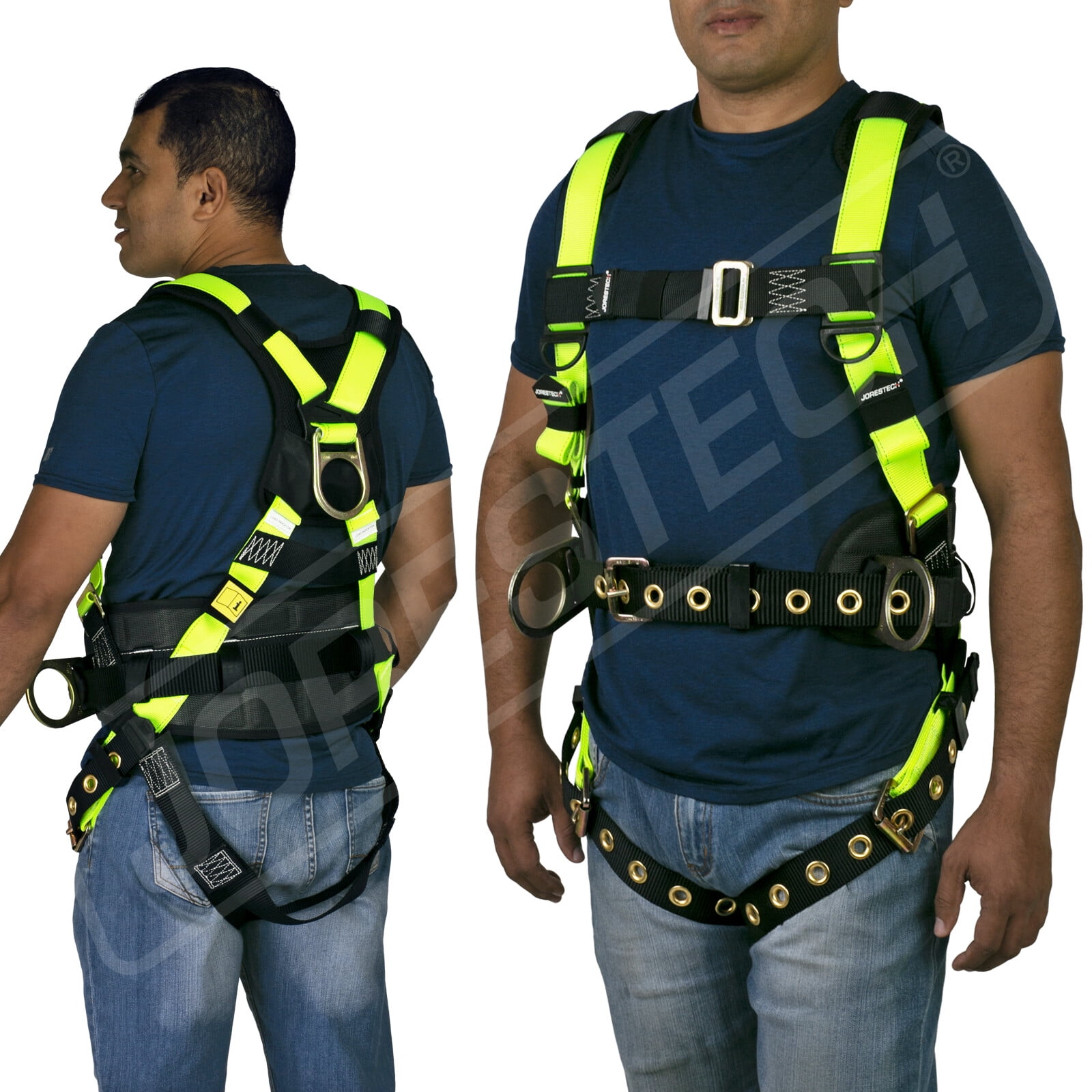 Safety Harness 3D Ring grommets Fall Protection Back Support ANSI OSHA ...