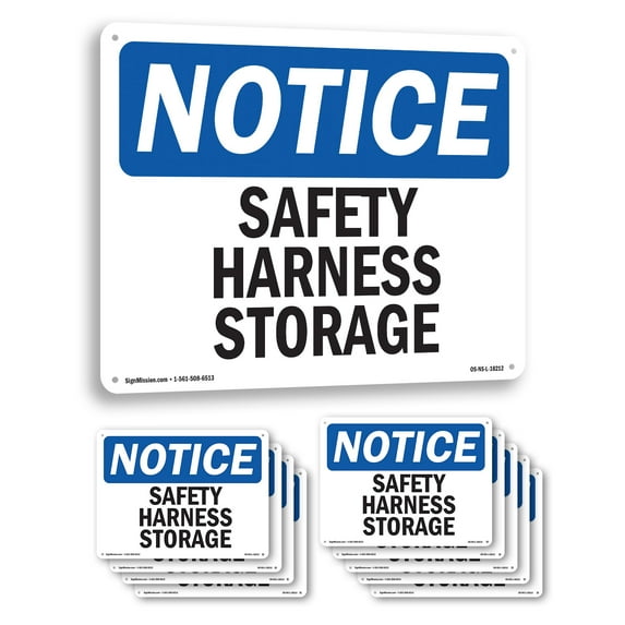 Safety Harness Storage OSHA Notice Aluminum Sign 24 Inch x 18 Inch - 10 ...
