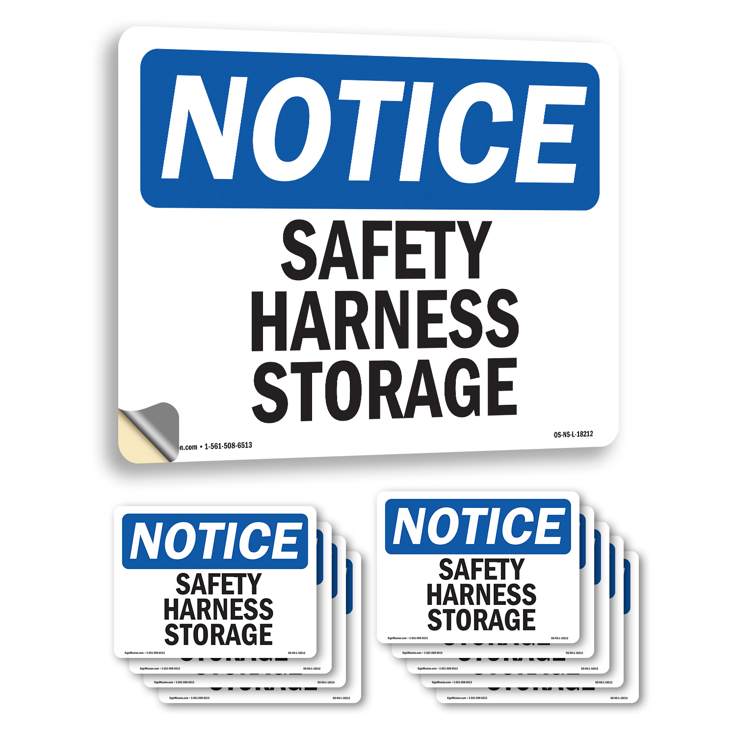 Safety Harness Storage OSHA Notice Vinyl Decal Label 10 Inch x 7 Inch ...
