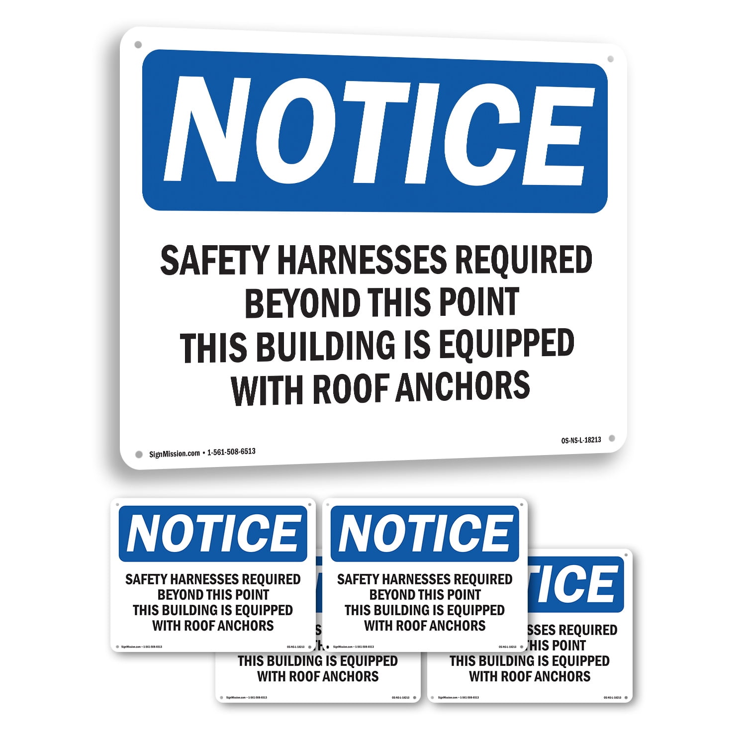 Safety Harnesses Required Beyond This Point OSHA Notice Aluminum Sign ...