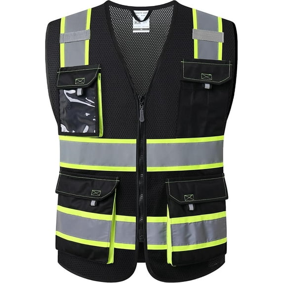 Safety Hi Vis Reflective Safety Vests for Men Women High Visibility Vest with Pockets Mesh ...