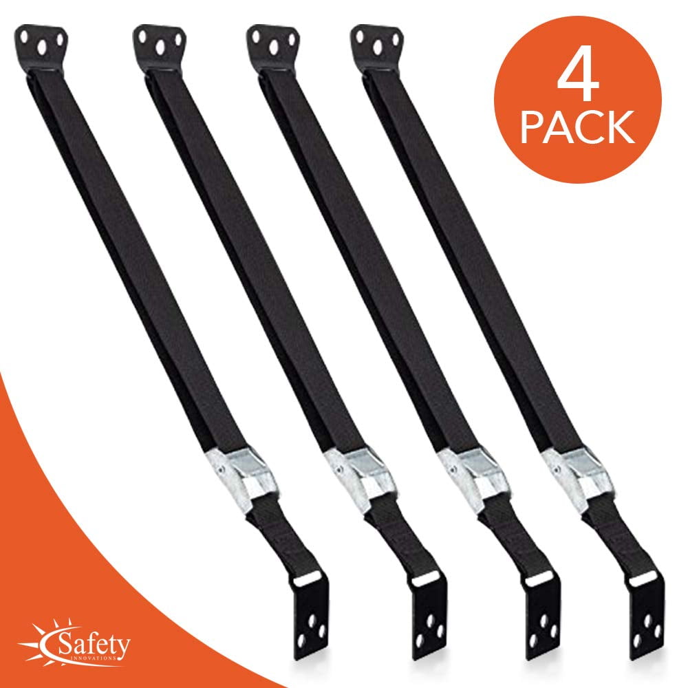 Safety Innovations Heavy Duty Anti-Tip Straps for Baby Proofing, Black ...
