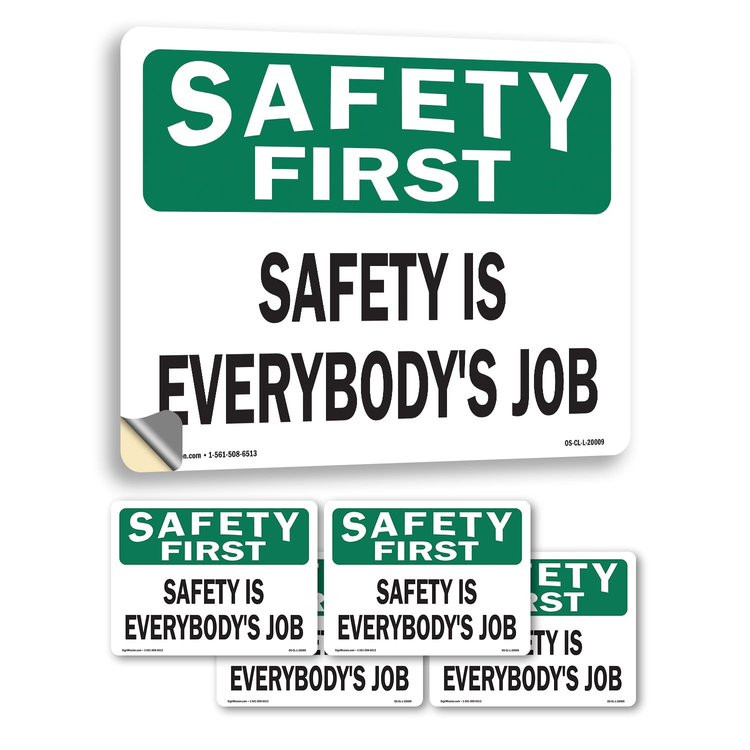 Safety Is Everybody's Job OSHA Safety First Vinyl Decal Label 14 Inch x ...